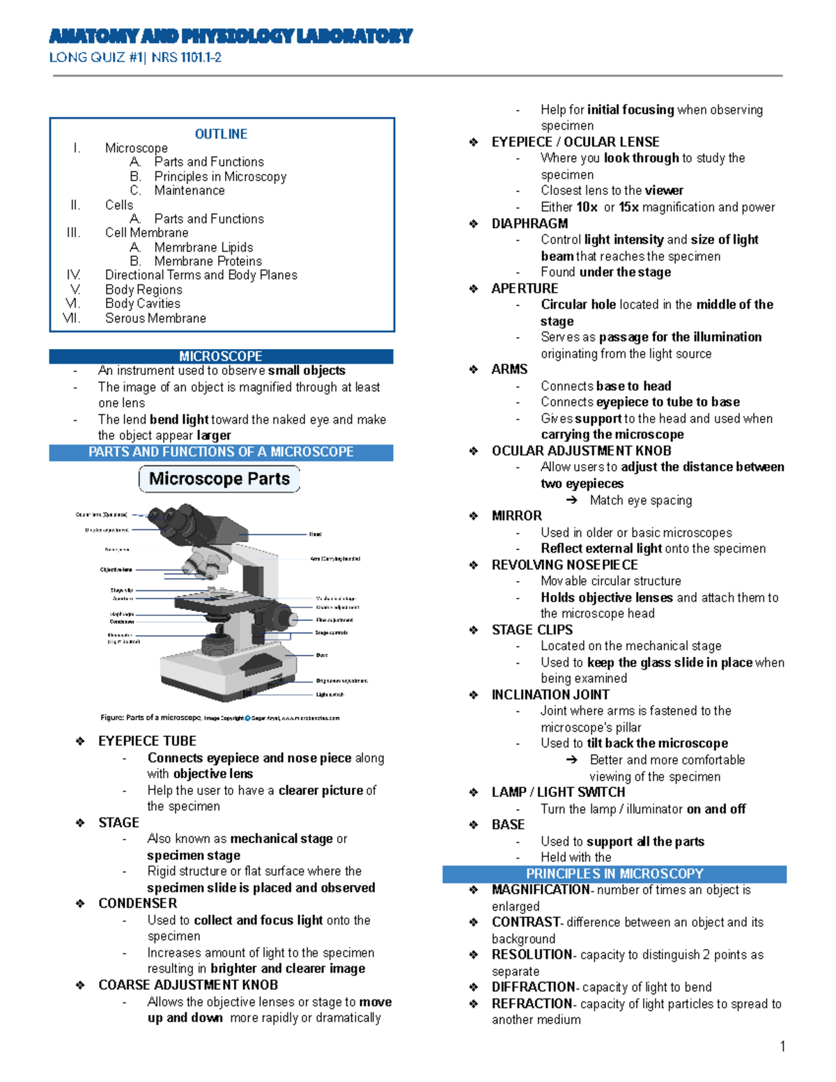 Anaphy LONG QUIZ #1 - ANATOMY AND PHYSIOLOGY LABORATORY LONG QUIZ #1 ...