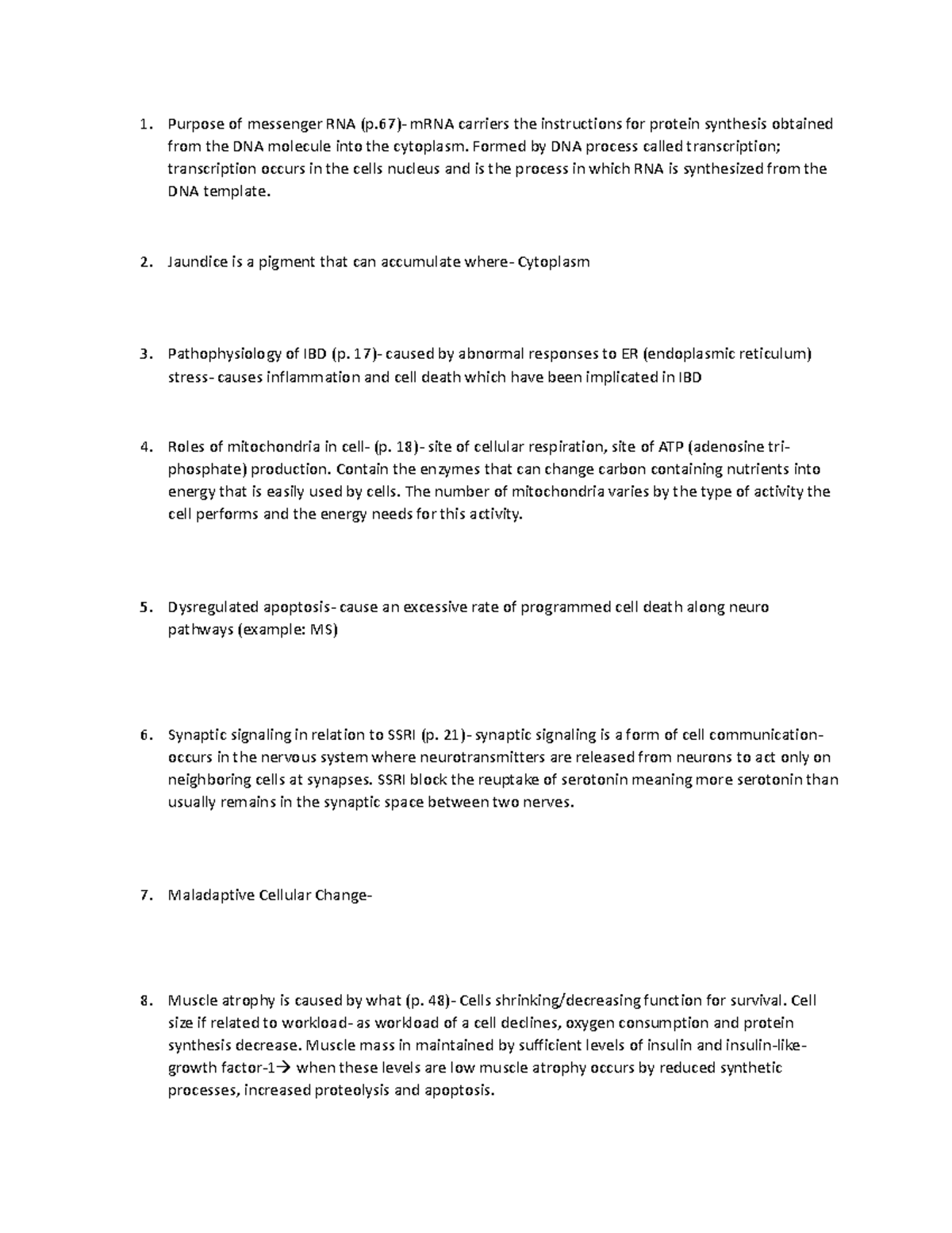 Unit1Quiz Study Guide - Porth's Pathophysiology: Concepts of Altered ...