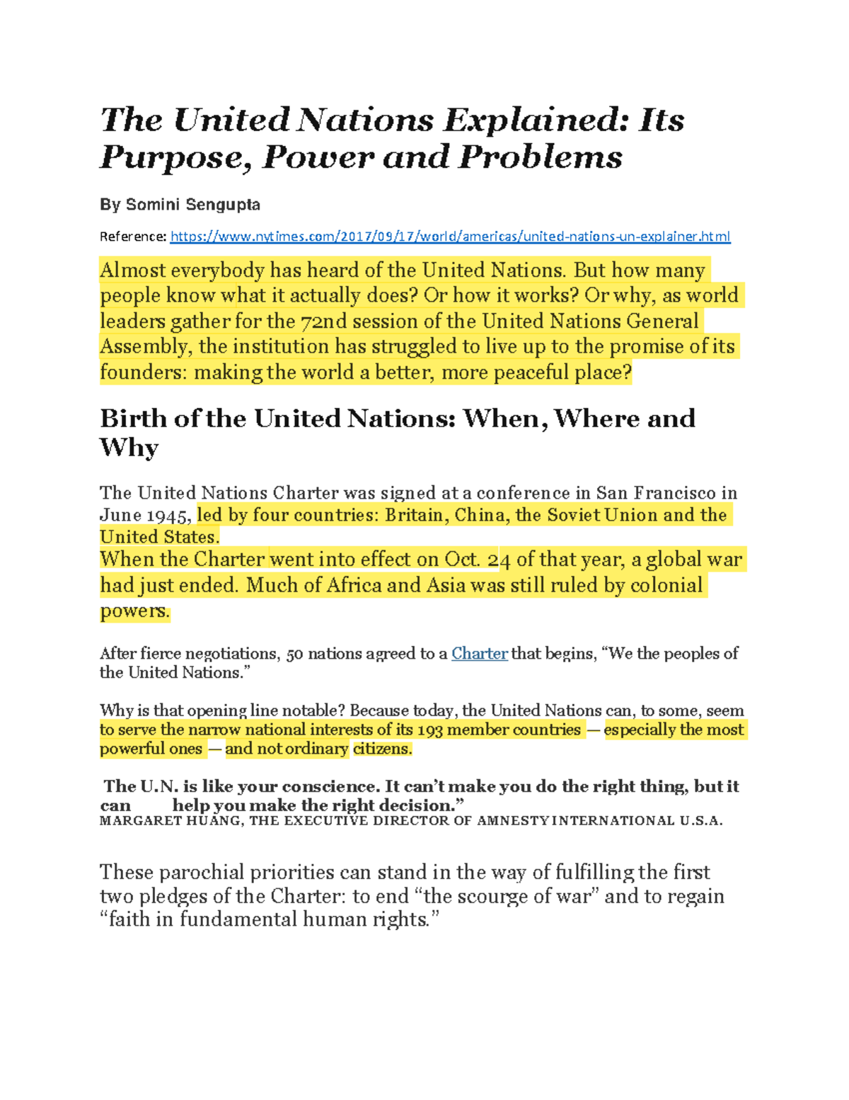 The United Nations Explained - html Almost everybody has heard of the ...