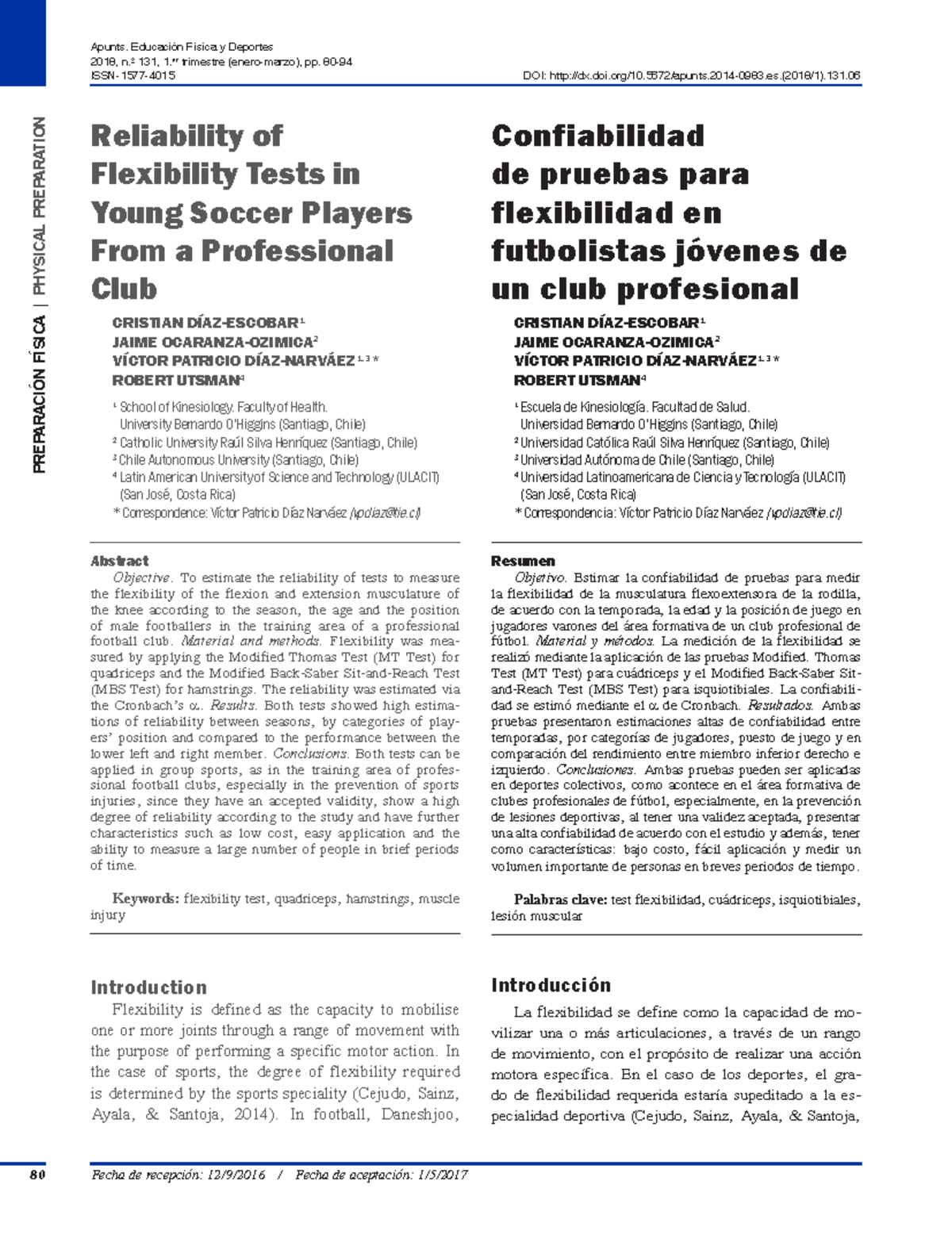 332228-Texto del artículo-560571-1-10-20210521 - 80 Confiabilidad de pruebas para flexibilidad ...