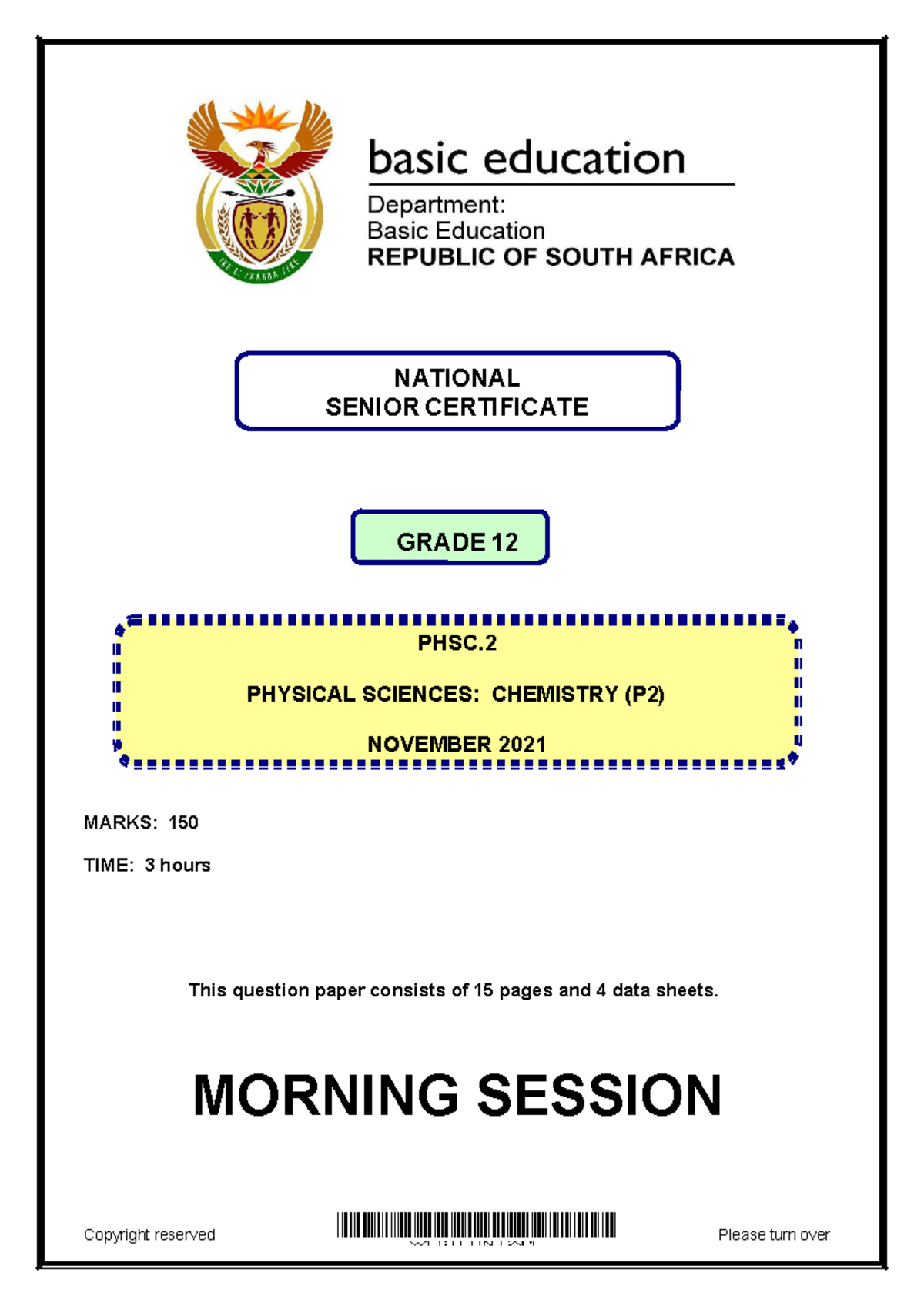 Physical Sciences P2 Nov 2021 Eng - NATIONAL SENIOR CERTIFICATE GRADE ...