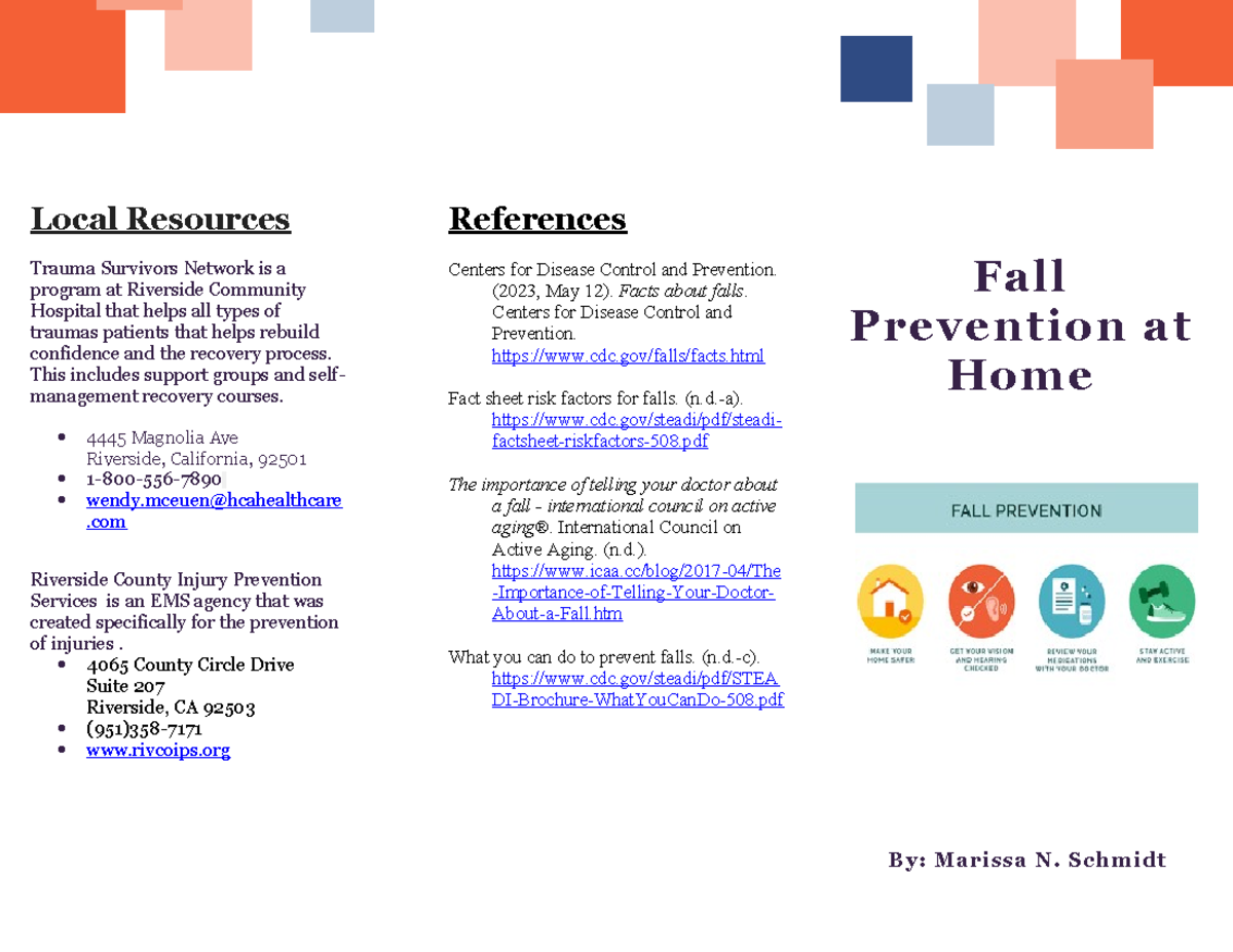 Pamphlet Template-Wk 3 - By: Marissa N. Schmidt Local Resources Trauma ...