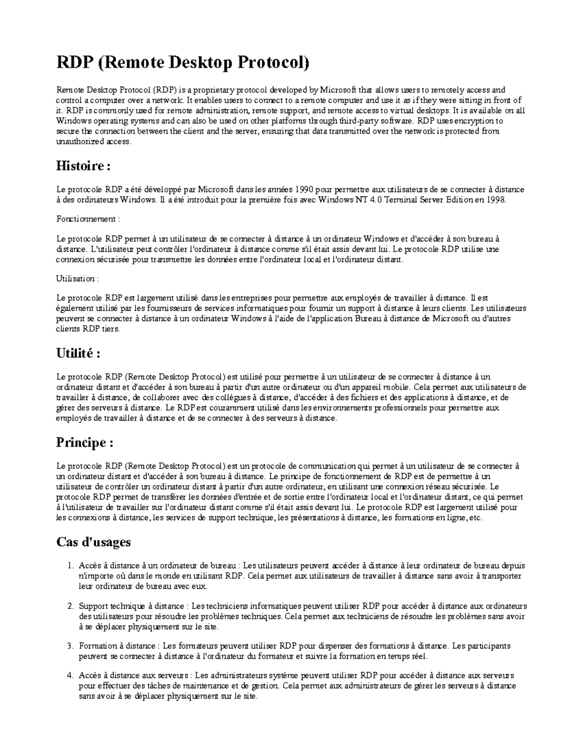 RDP (Remote Desktop Protocol) - RDP (Remote Desktop Protocol) Remote ...
