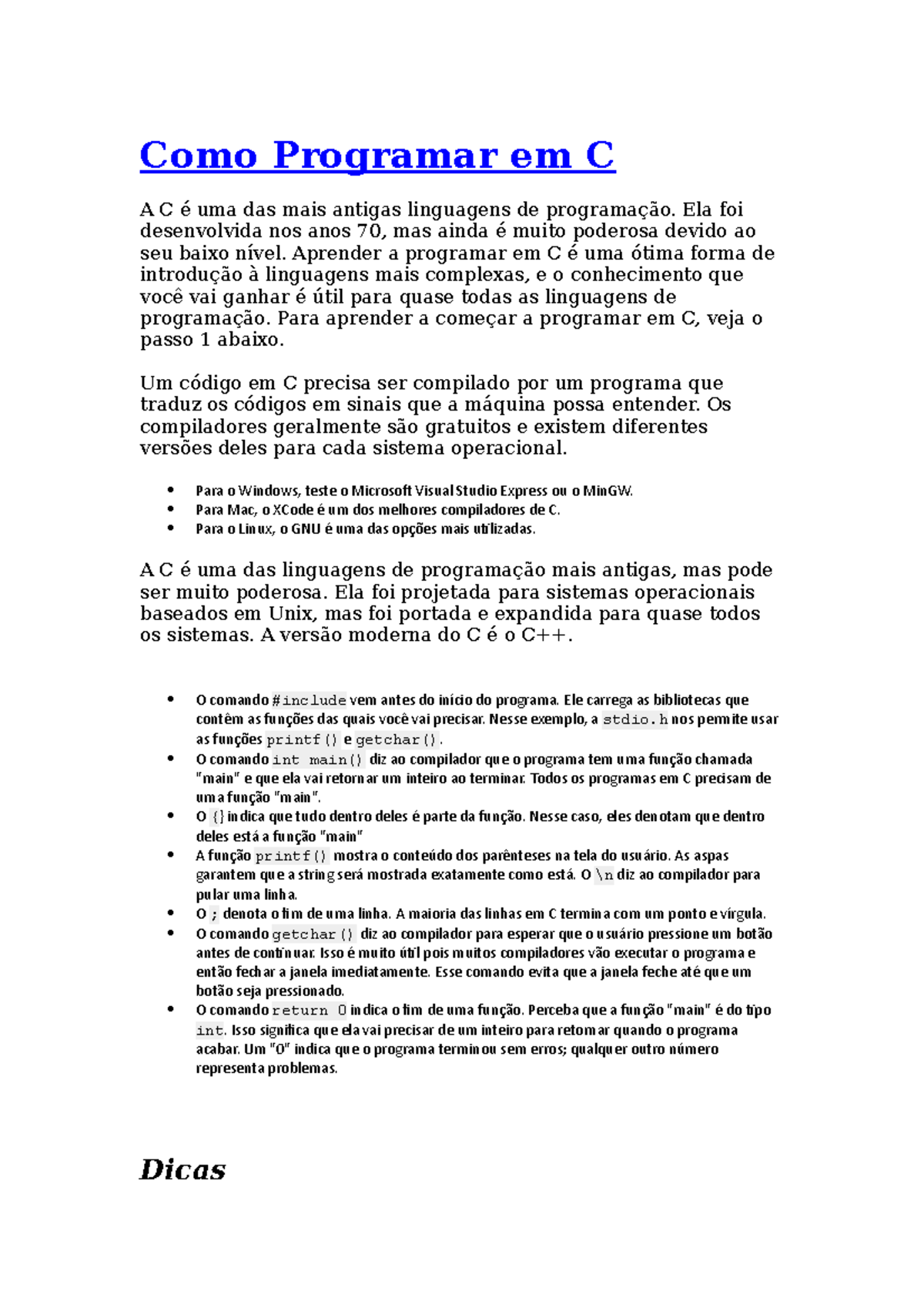 C programming language for students and interested - Como Programar em ...