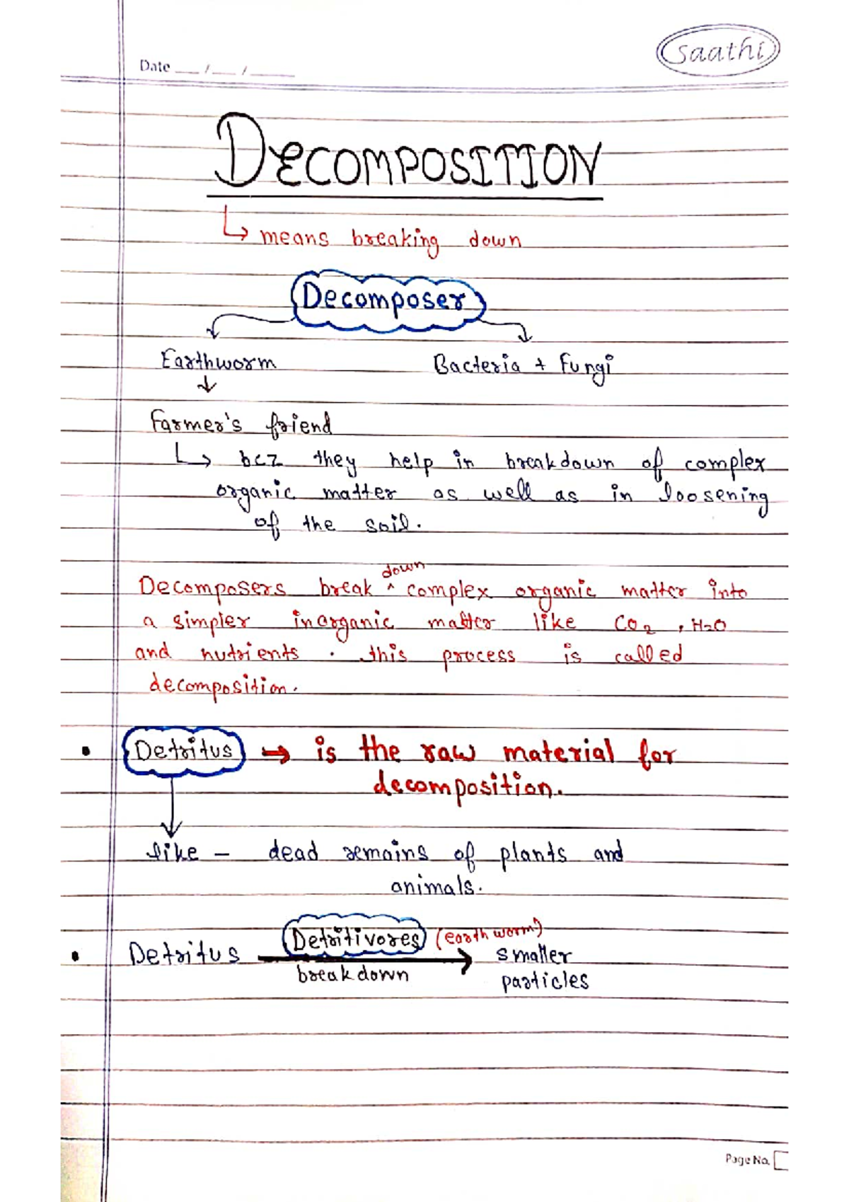Decomposition - Notes - Saathi Date DECOMPOSITION means breaking down ...