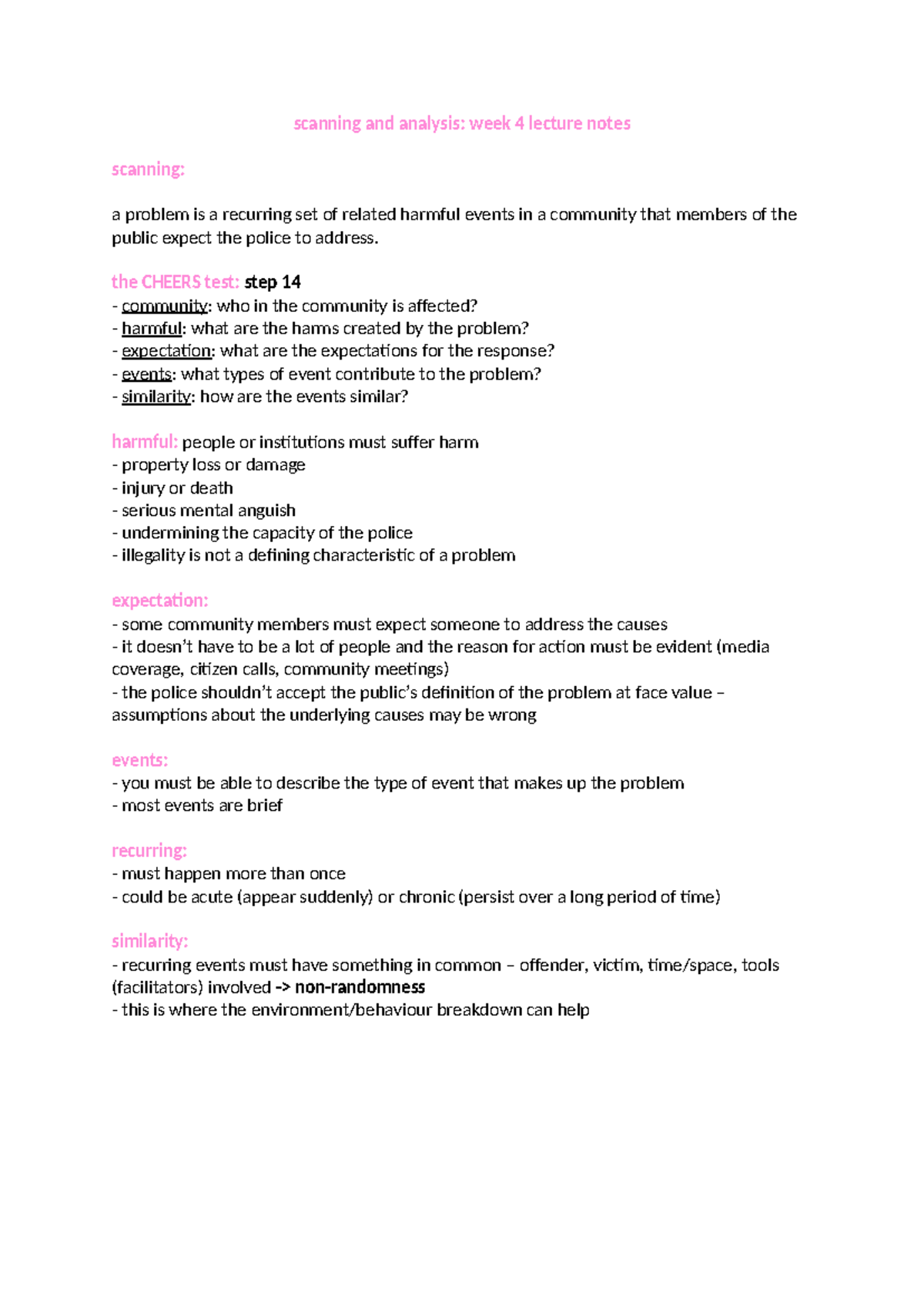 Scanning and analysis - the CHEERS test: step 14 community: who in the ...