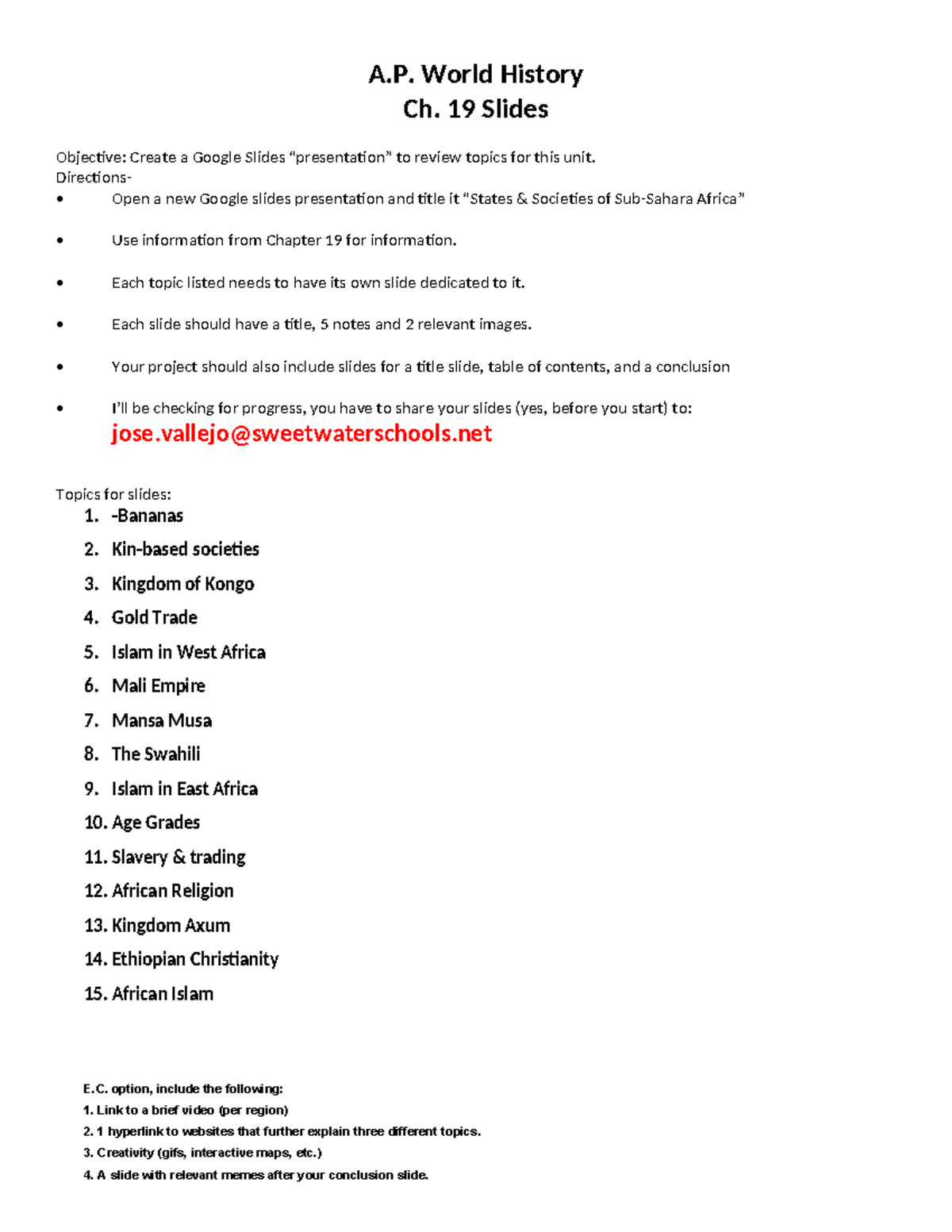 Ch 19 Google Slides Review Project - A. World History Ch. 19 Slides ...