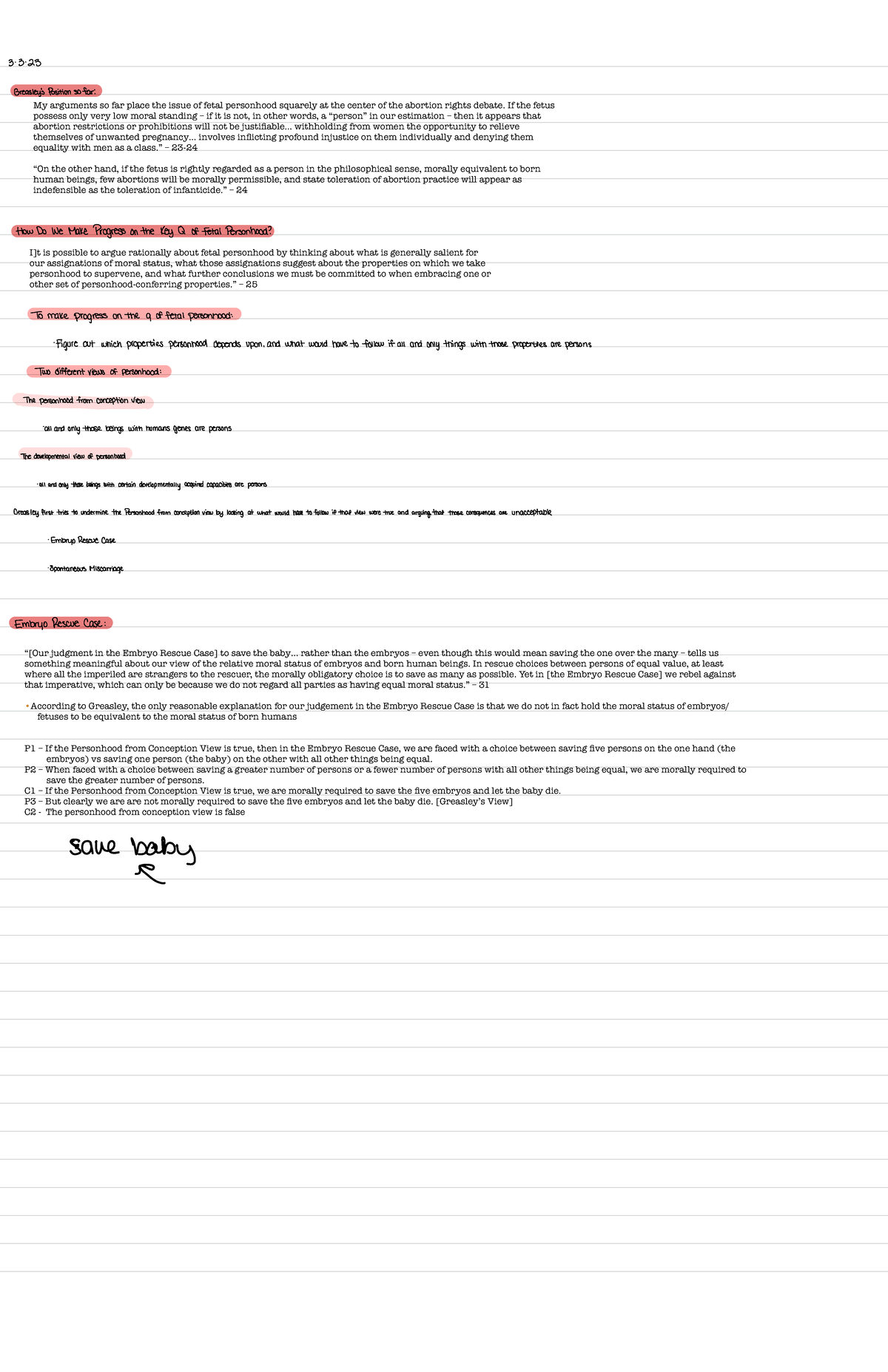 PHIL 6 - introduces the developmental view of abortions and the infanticide problem - My ...