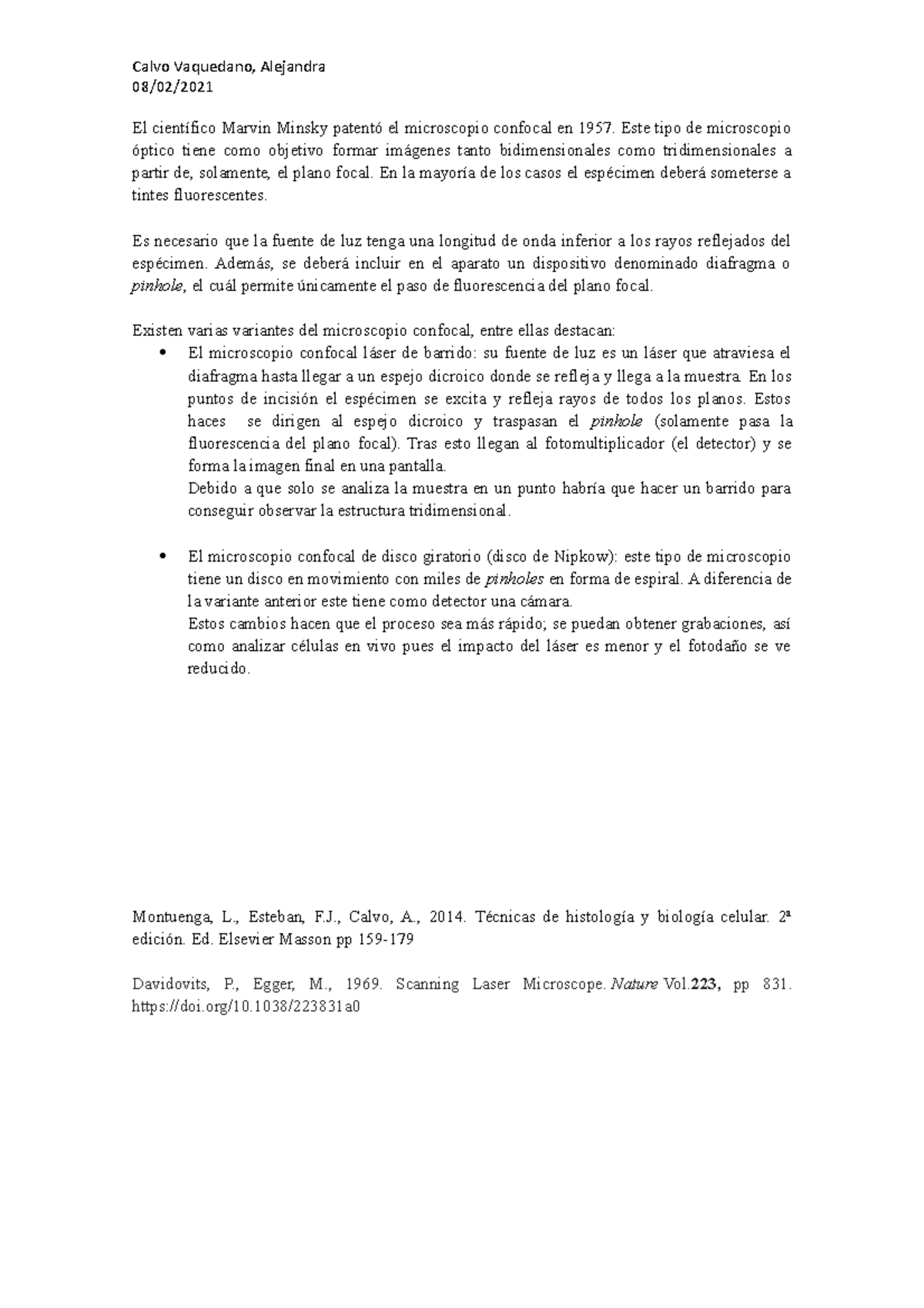 Microscopio Confocal - ... - Calvo Vaquedano, Alejandra 08/02/ El ...