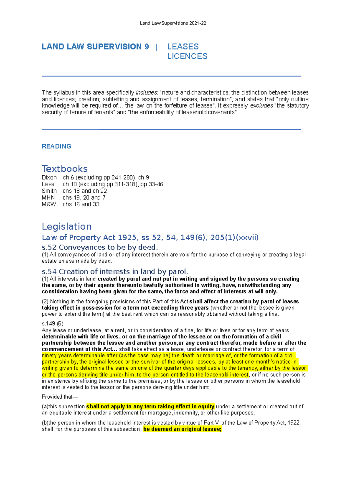 LLS9 Leases and Licenses - LAND LAW SUPERVISION 9 | LEASES LICENCES The ...