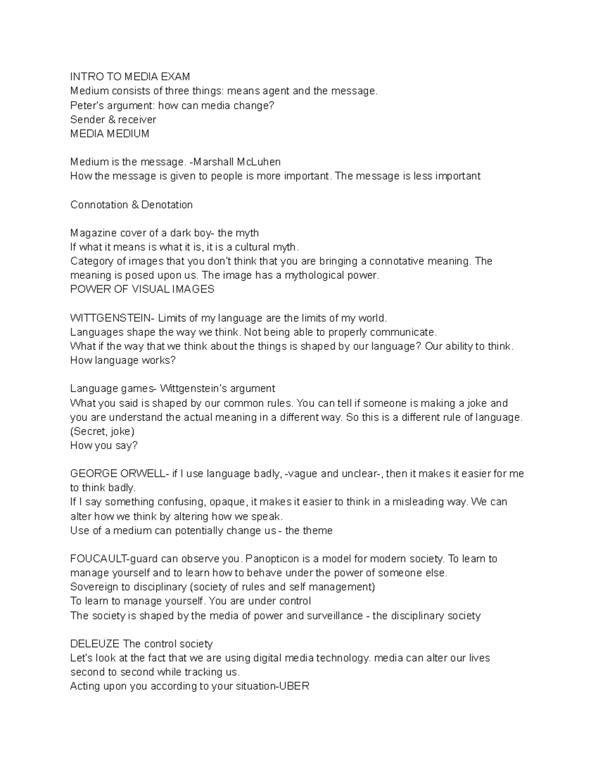 Exam review - Summary Intro to Media Studies - INTRO TO MEDIA EXAM ...