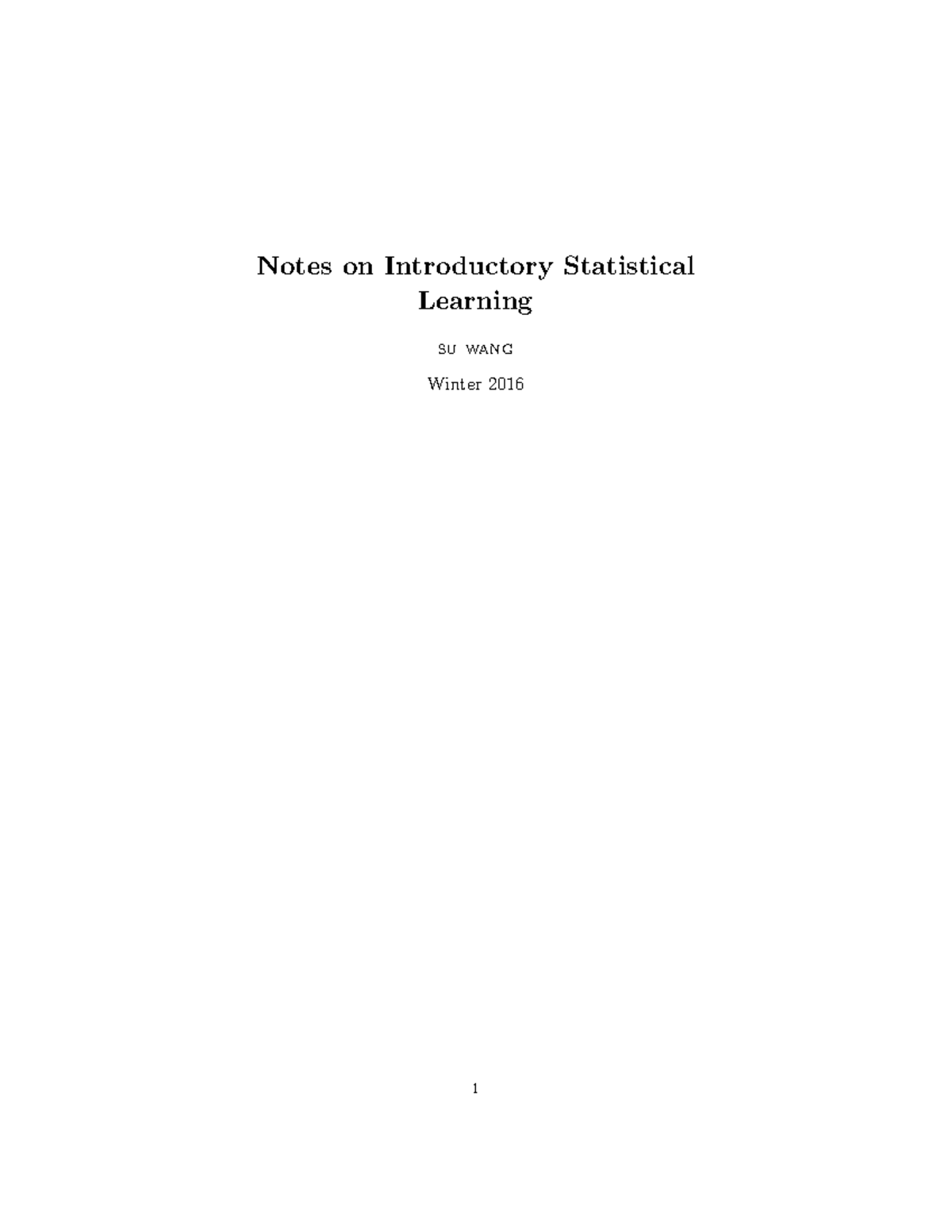 Introductory Statistical Learning - Notes on Introductory Statistical ...