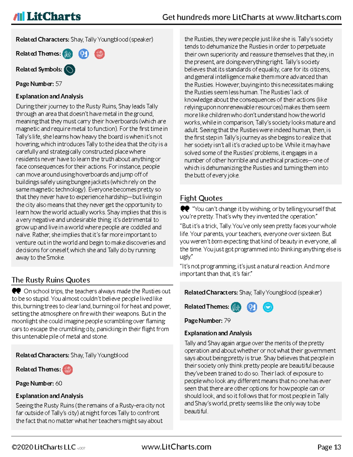 Uglies-Lit Chart 13 - The document reflects a user-driven evolution of ...