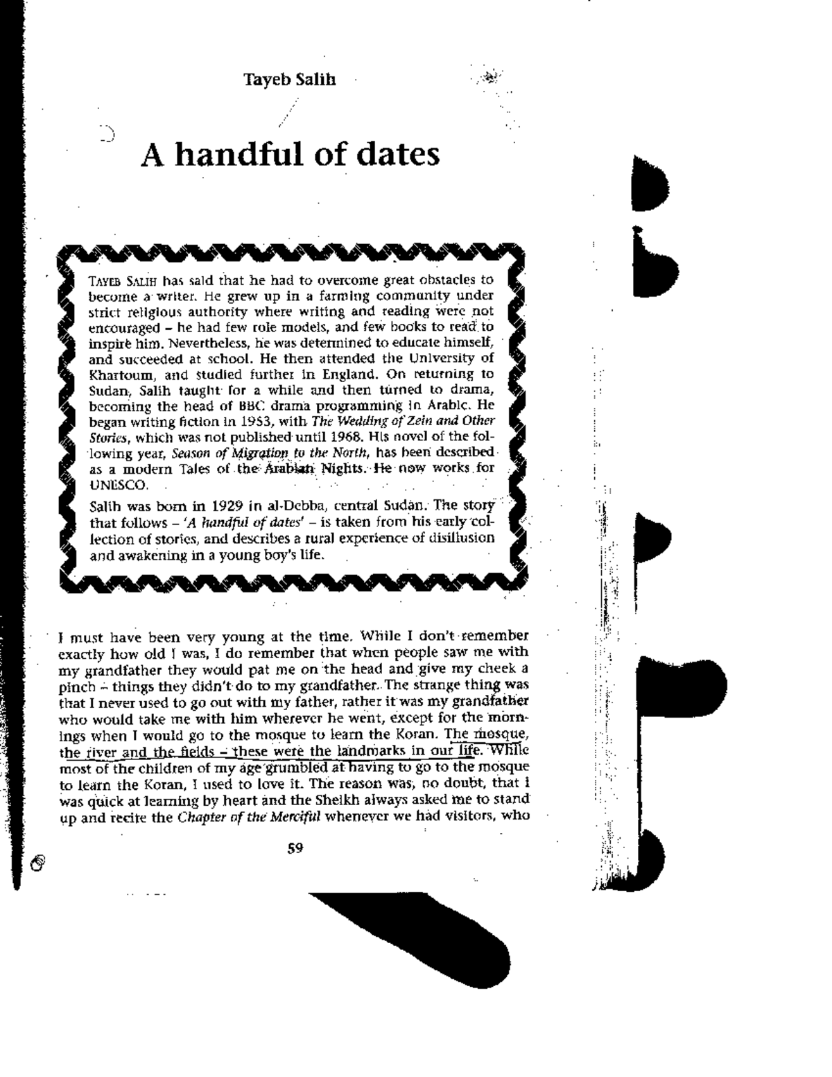 A Handful of Dates - what we are seeking to achieve and how we are to ...