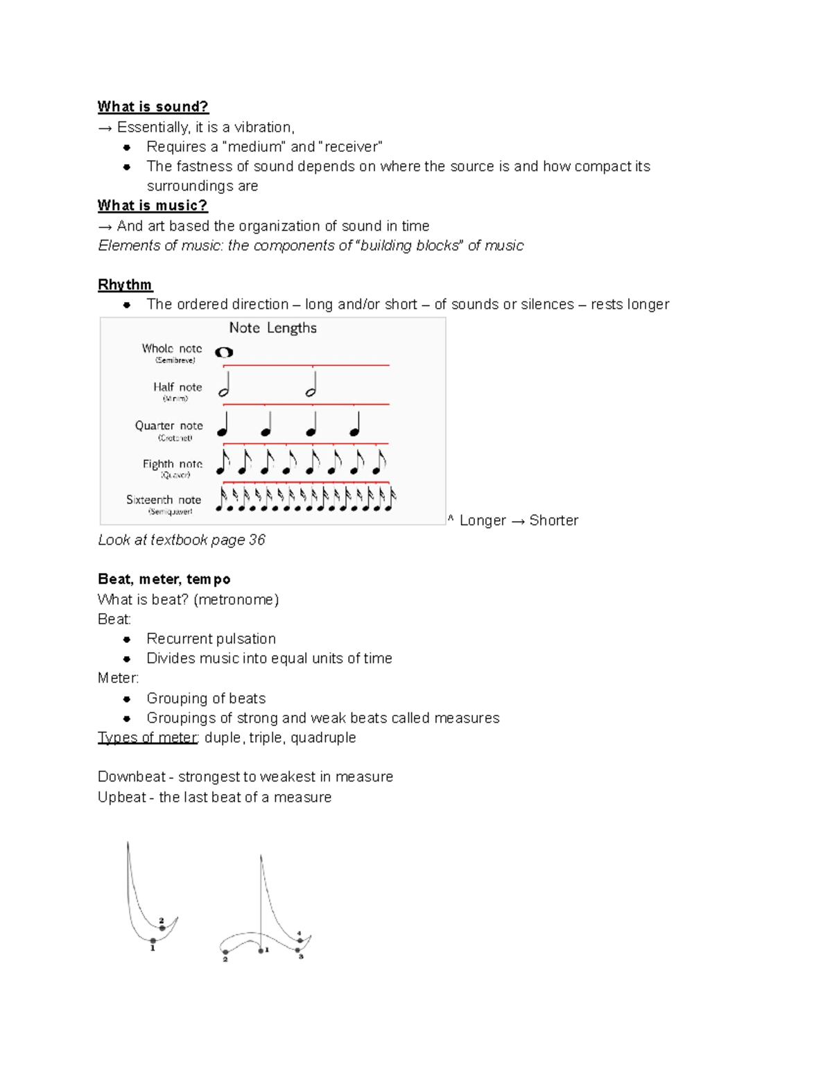 Music 200 notes - What is sound? → Essentially, it is a vibration ...