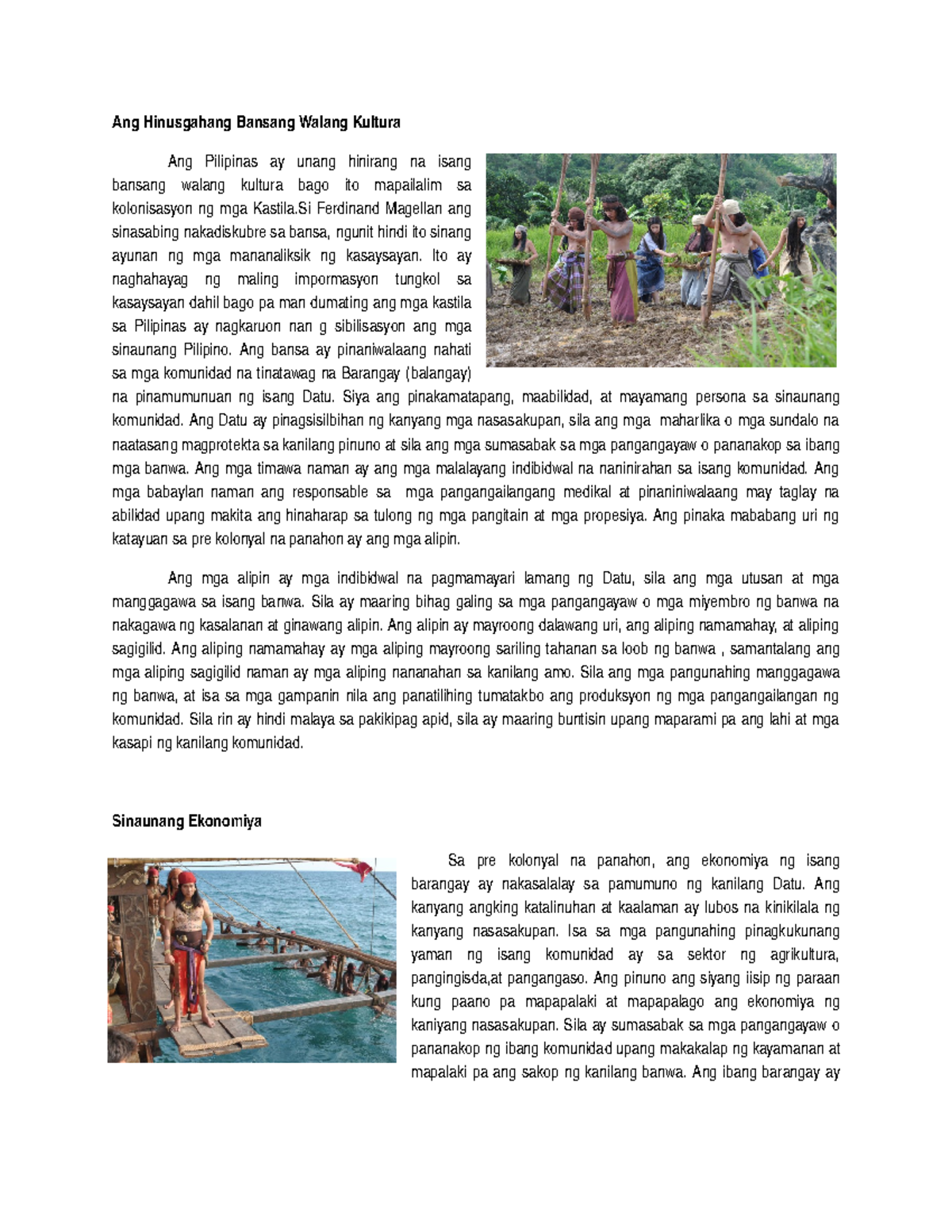 Readings in Philippine History- Sinaunang Pilipinas - PangSU - Studocu