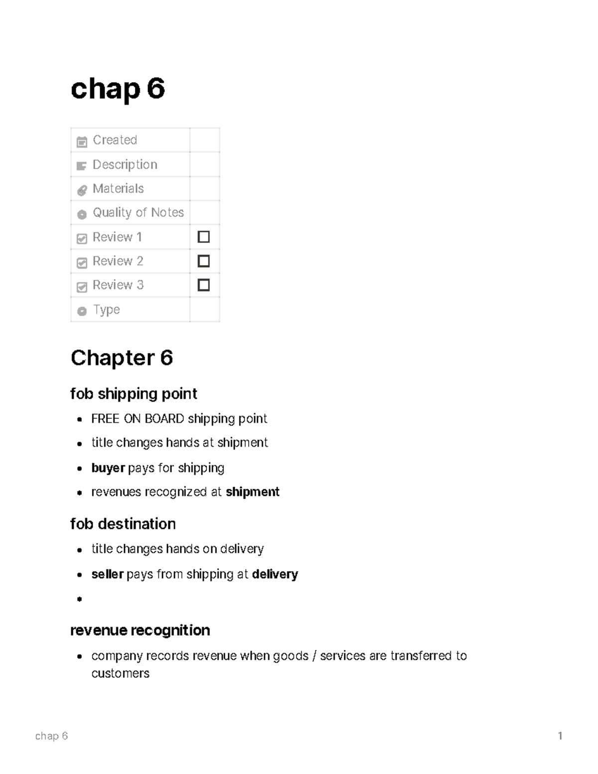 Chap 6 - accounting chap 6 notes - chap 6 Created Description Materials ...