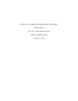 QSO 321 Module Four Assignment - Module Four Assignment QSO 321: People ...