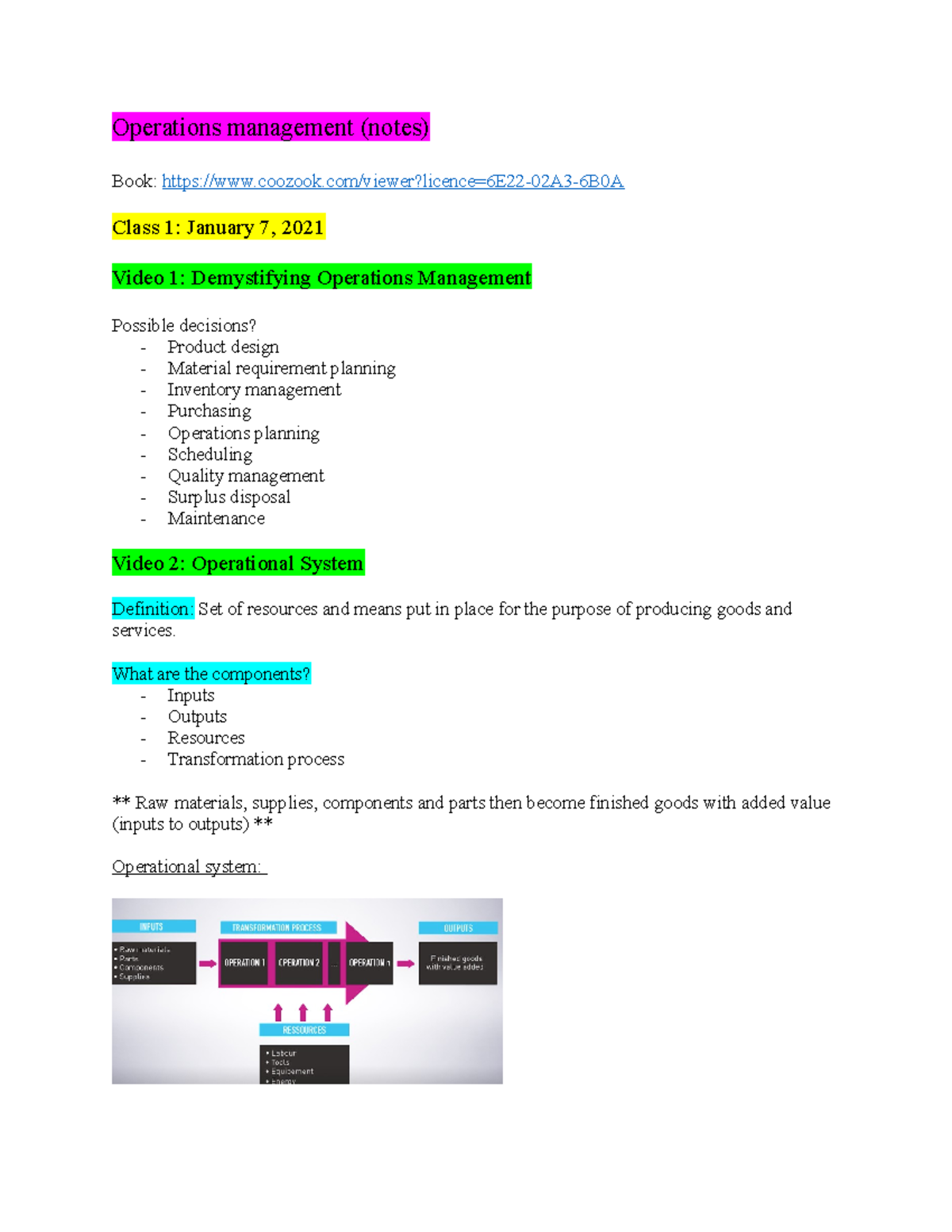 Operations-management-notes - Operations management (notes) Book: - Studocu