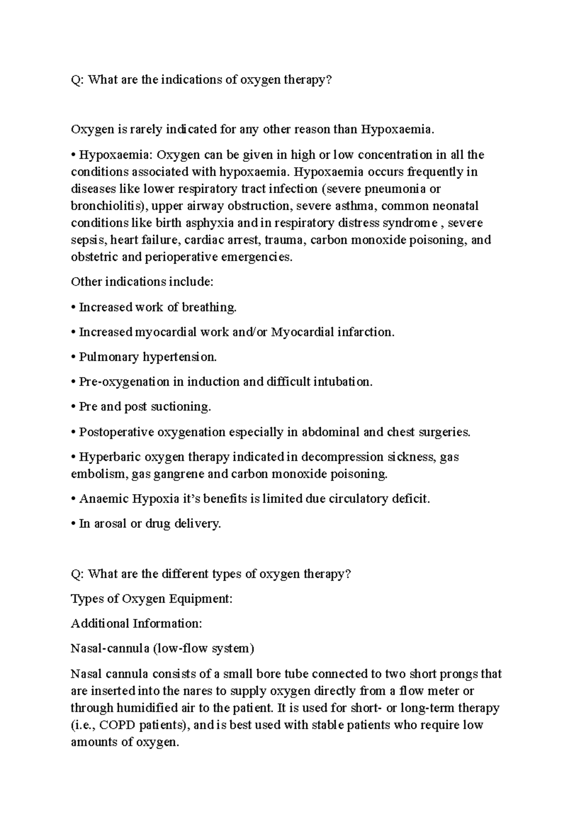 Assignment 1 - Venturi masks are used to deliver a specified fraction ...