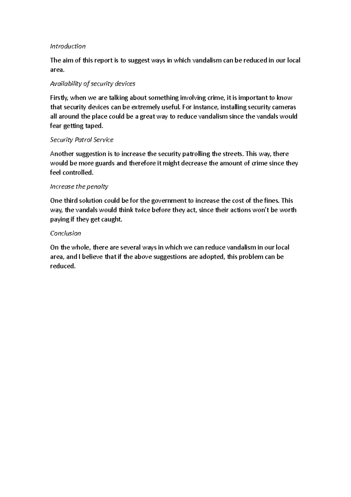 Report - texto - Introduction The aim of this report is to suggest ways ...