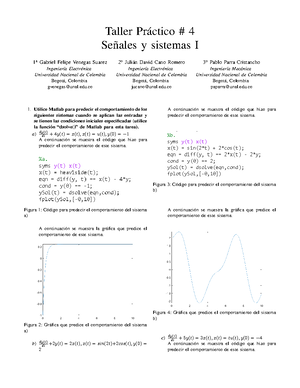 Señales y sistemas I Taller Practico 6 - Taller Practico # 6: Series de Fourier - Tiempo ...