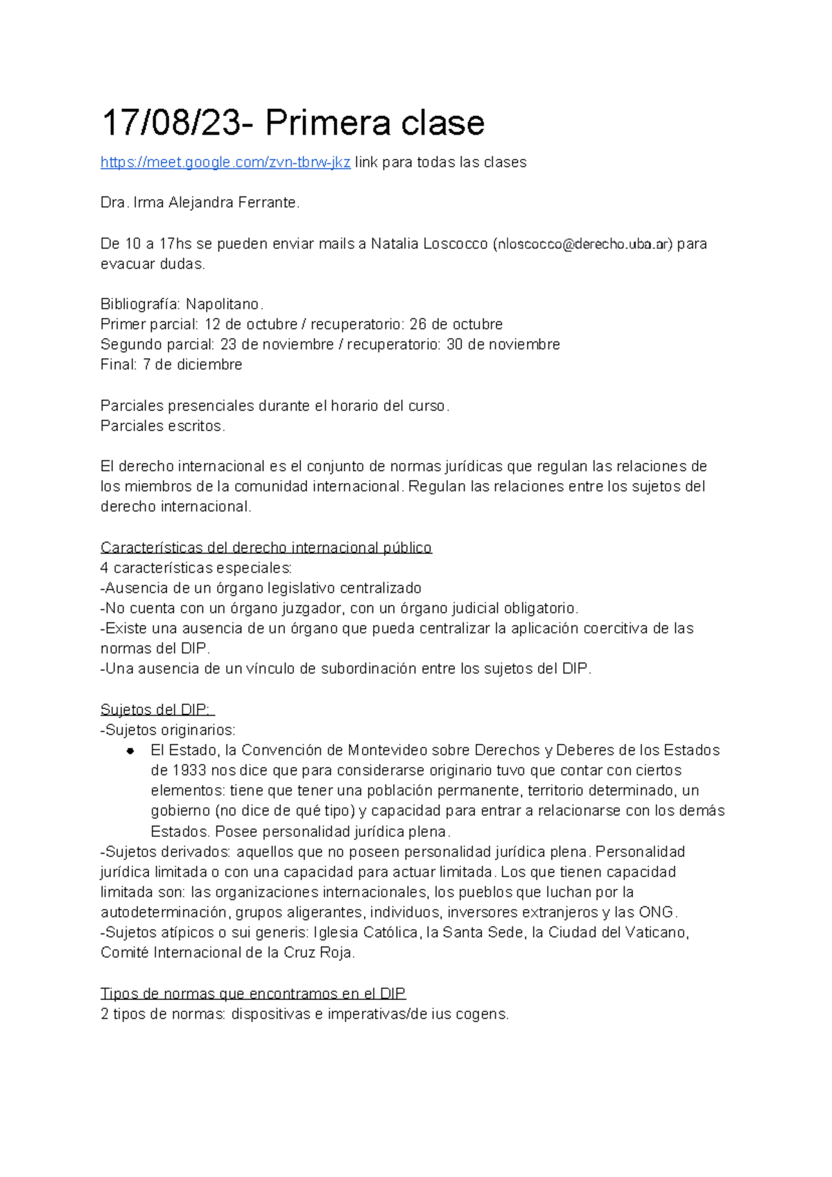 Derecho Internacional Público 2C - 17/08/23- Primera clase meet.google ...