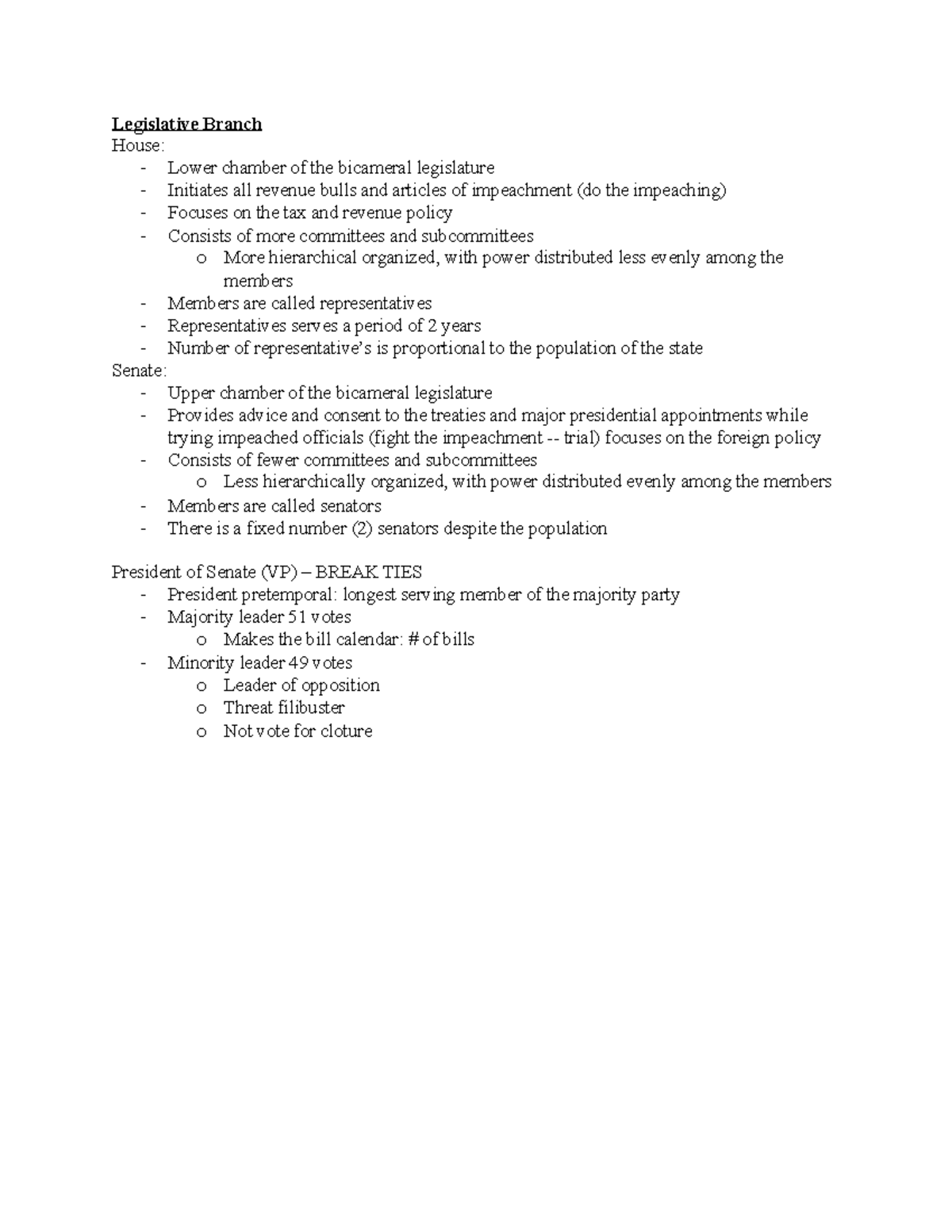 Judicial Branch Notes - Professor Caesar - Legislative Branch House ...