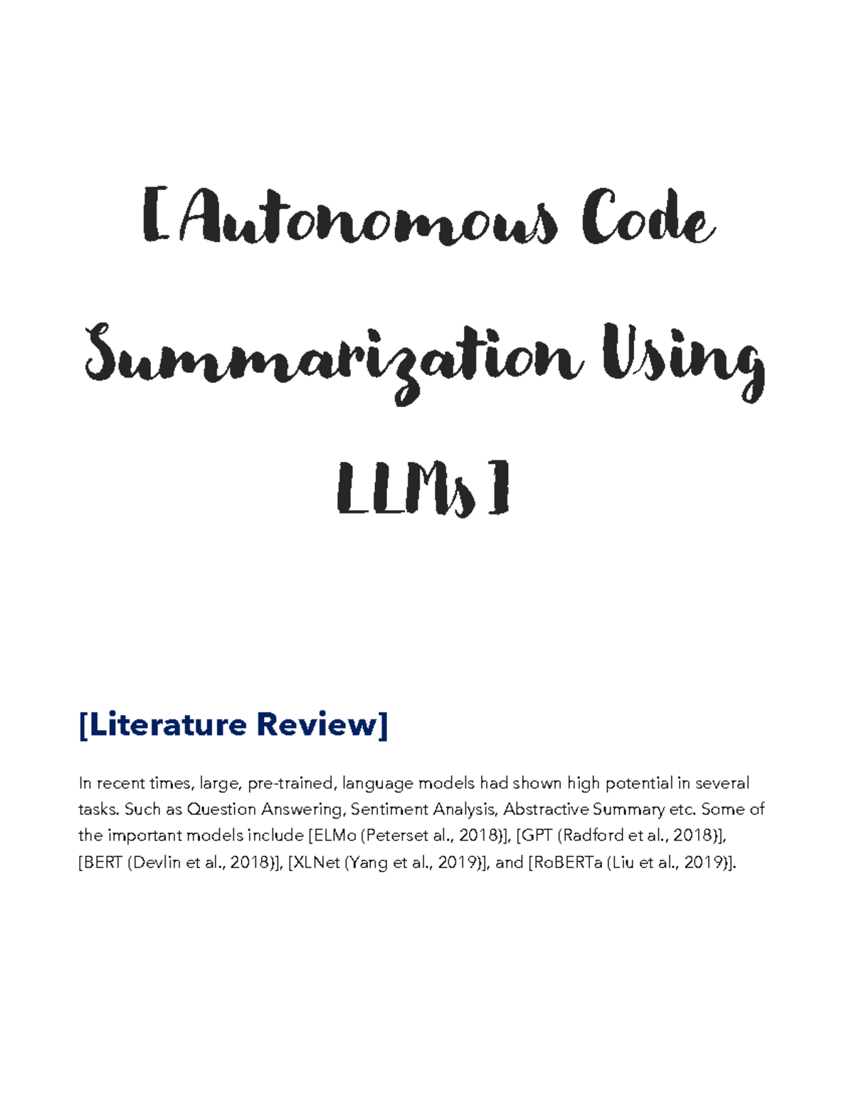 Code Summarizer (Section-2) - [Autonomous Code Summarization Using LLMs] [Literature Review] In ...