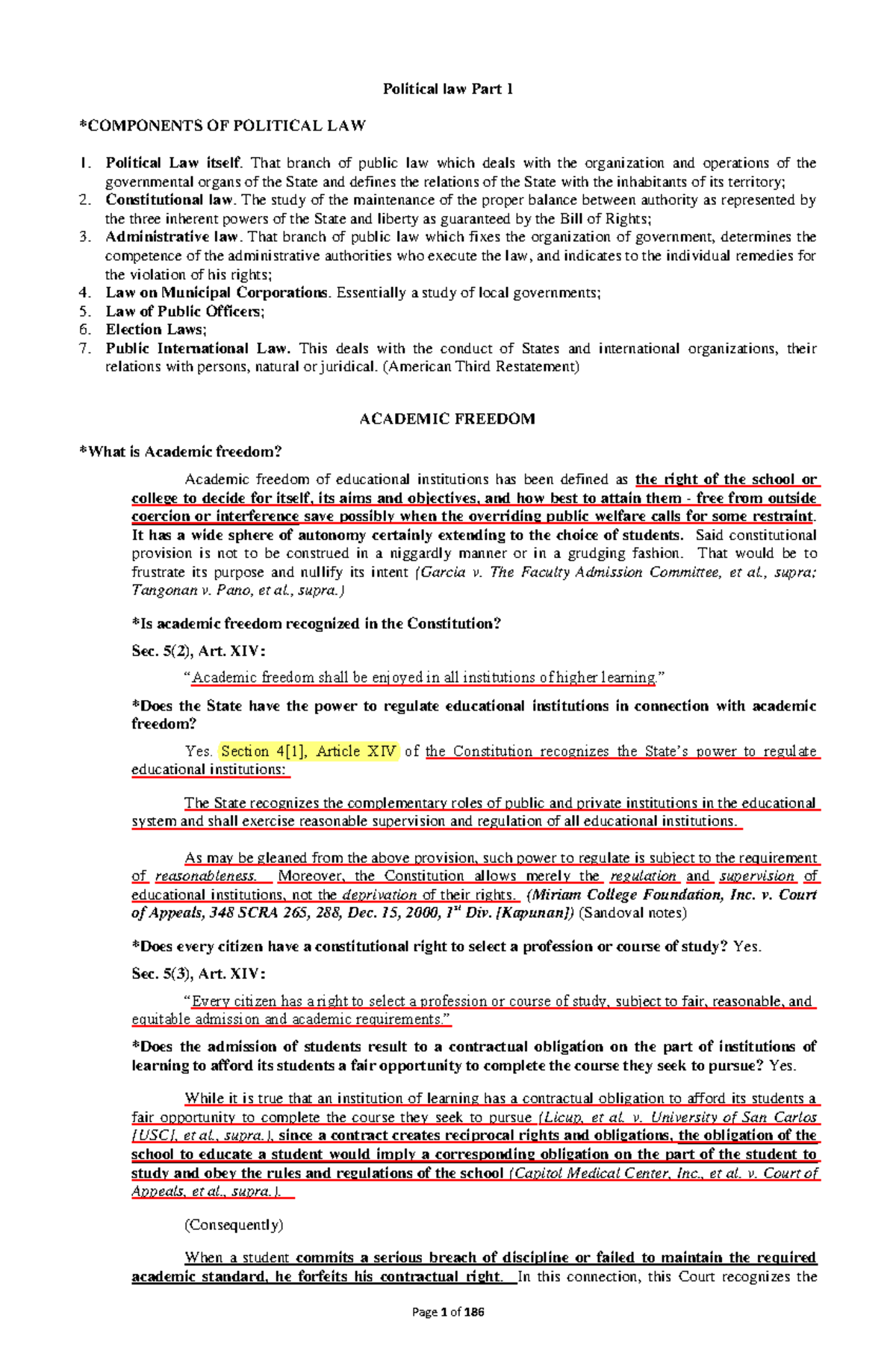 Dean Barodi - Political Law Notes - Political law Part 1 *COMPONENTS OF ...