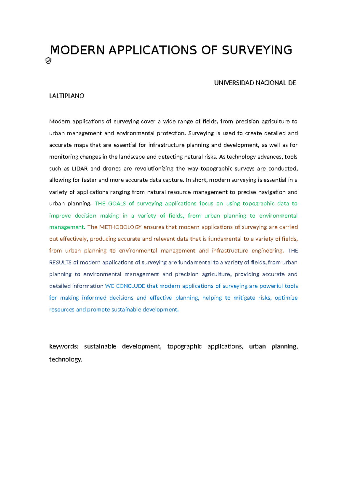Modern Applications OF Surveying - MODERN APPLICATIONS OF SURVEYING ...