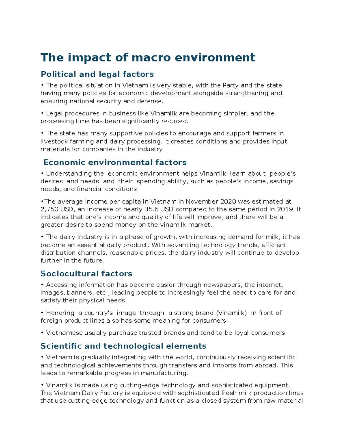 Marcro-environment - finding out how macro environment factors affect the manager - The impact ...