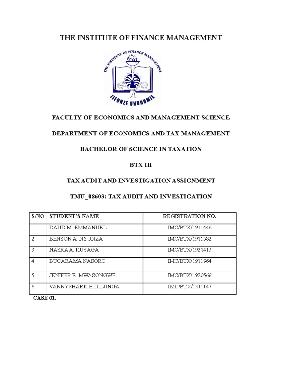 FAU - Learning materials - THE INSTITUTE OF FINANCE MANAGEMENT FACULTY ...