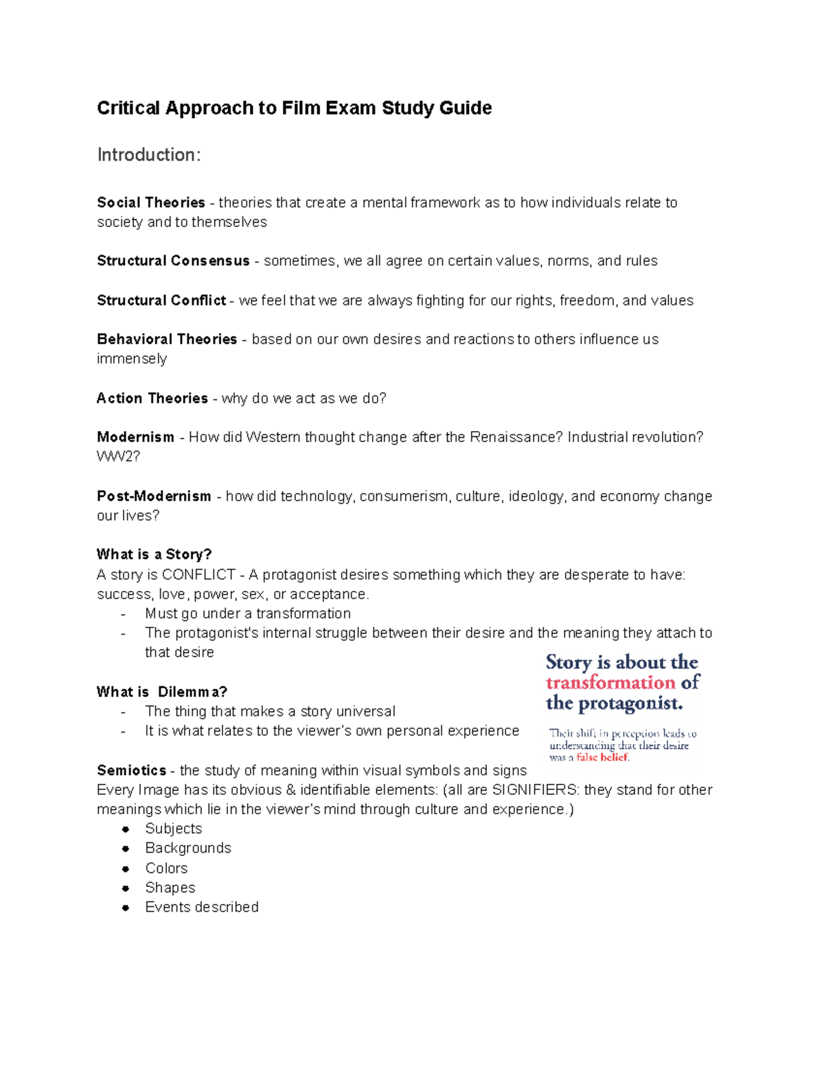 Critical Approach to film Exam Study Guide - Critical Approach to Film ...