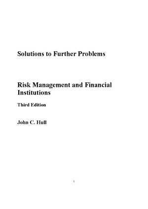 Tutorial solutions topic 04 - AFIN 3028 Financial risk management ...