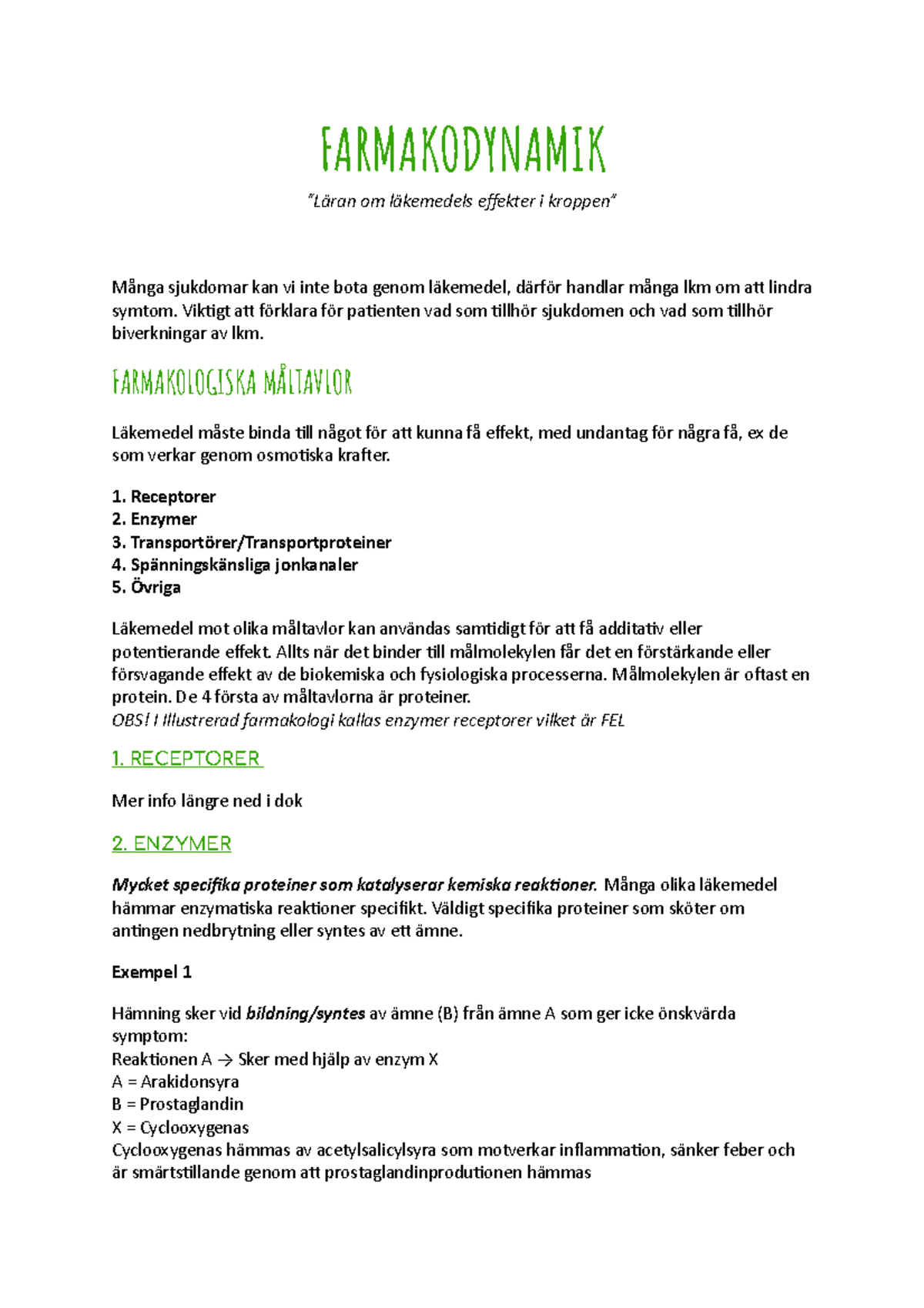 Farmakodynamik - FARMAKODYNAMIK “Läran om läkemedels effekter i kroppen” Många sjukdomar kan vi ...