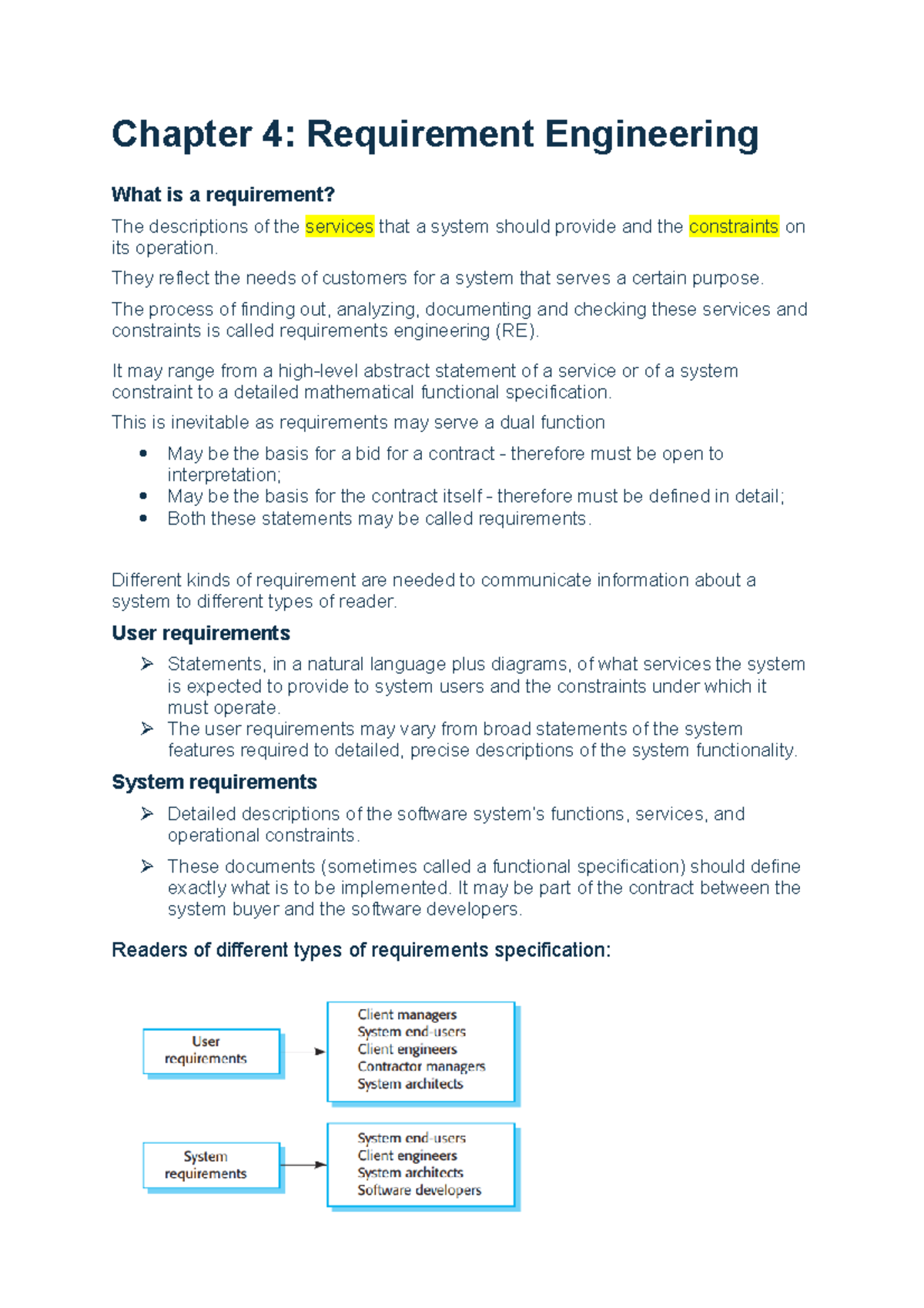 Chapter 4 - Requirements Engineering - Chapter 4: Requirement ...