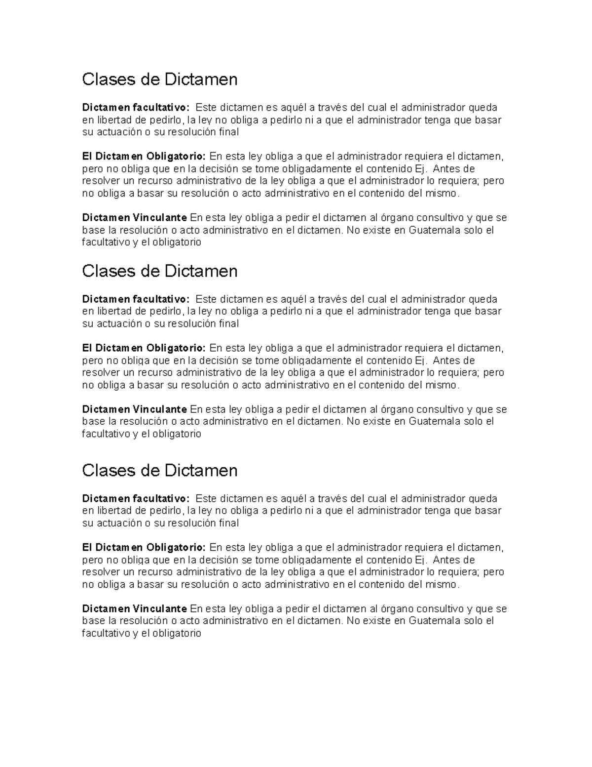 Clases de Dictamen - se ve referente a la administración - Clases de ...