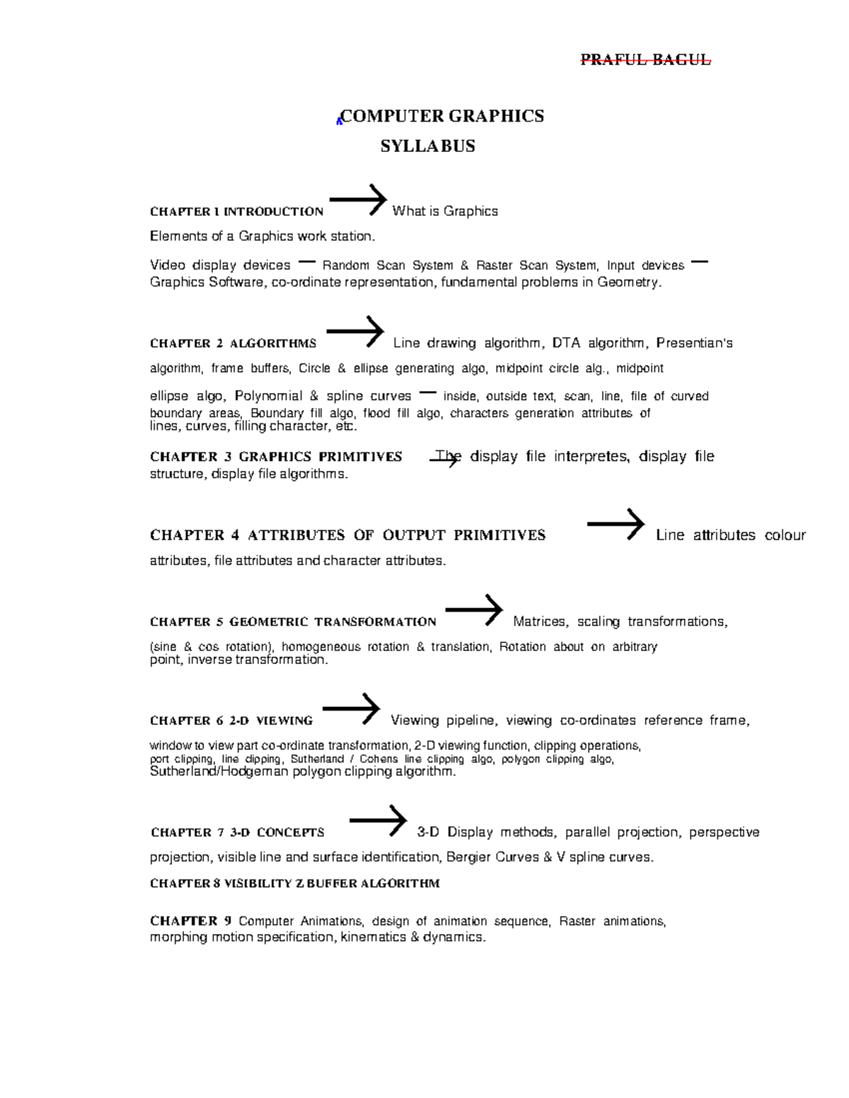 Computer graphics notes - PRAFUL BAGUL COMPUTER GRAPHICS SYLLABUS ...