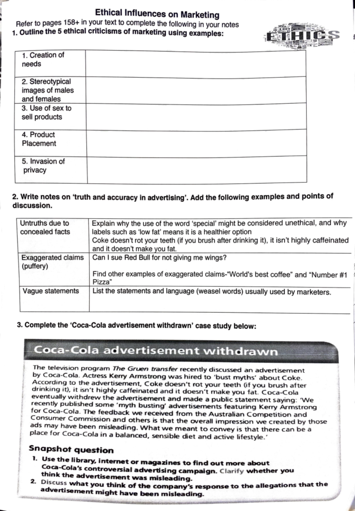 3A. ethical issues -Q - 1EY8Y37684 - r- I 'II i ; Ethical Influences on ...