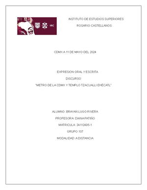 Ensayo Importancia de preservar el Templo Tzacualli Ehécatl al interior ...