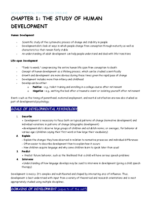 Chapter 13 Reviewer - Summary Experience Human Development - CHAPTER 13: PHYSICAL AND COGNITIVE ...