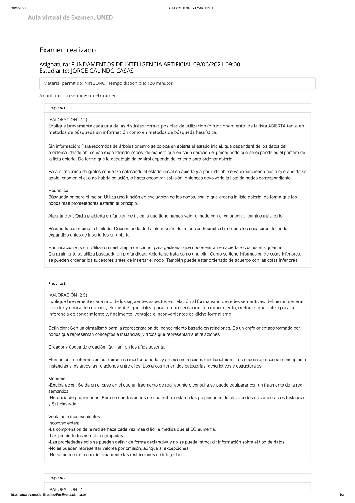 Examen Junio 2ª Semana 2021 Fundamentos de Inteligencia Artificial - UNED - Studocu