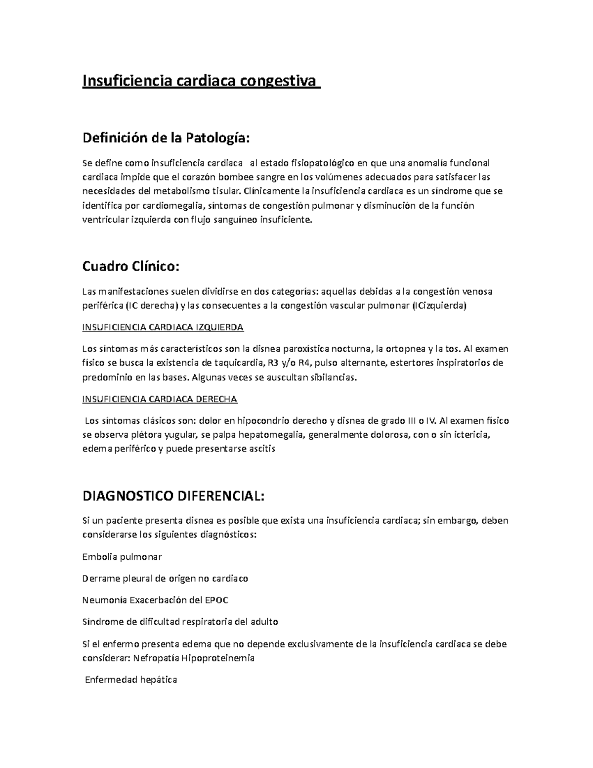 Insuficiencia cardiaca congestiva - Insuficiencia cardiaca congestiva Definición de la Patología ...
