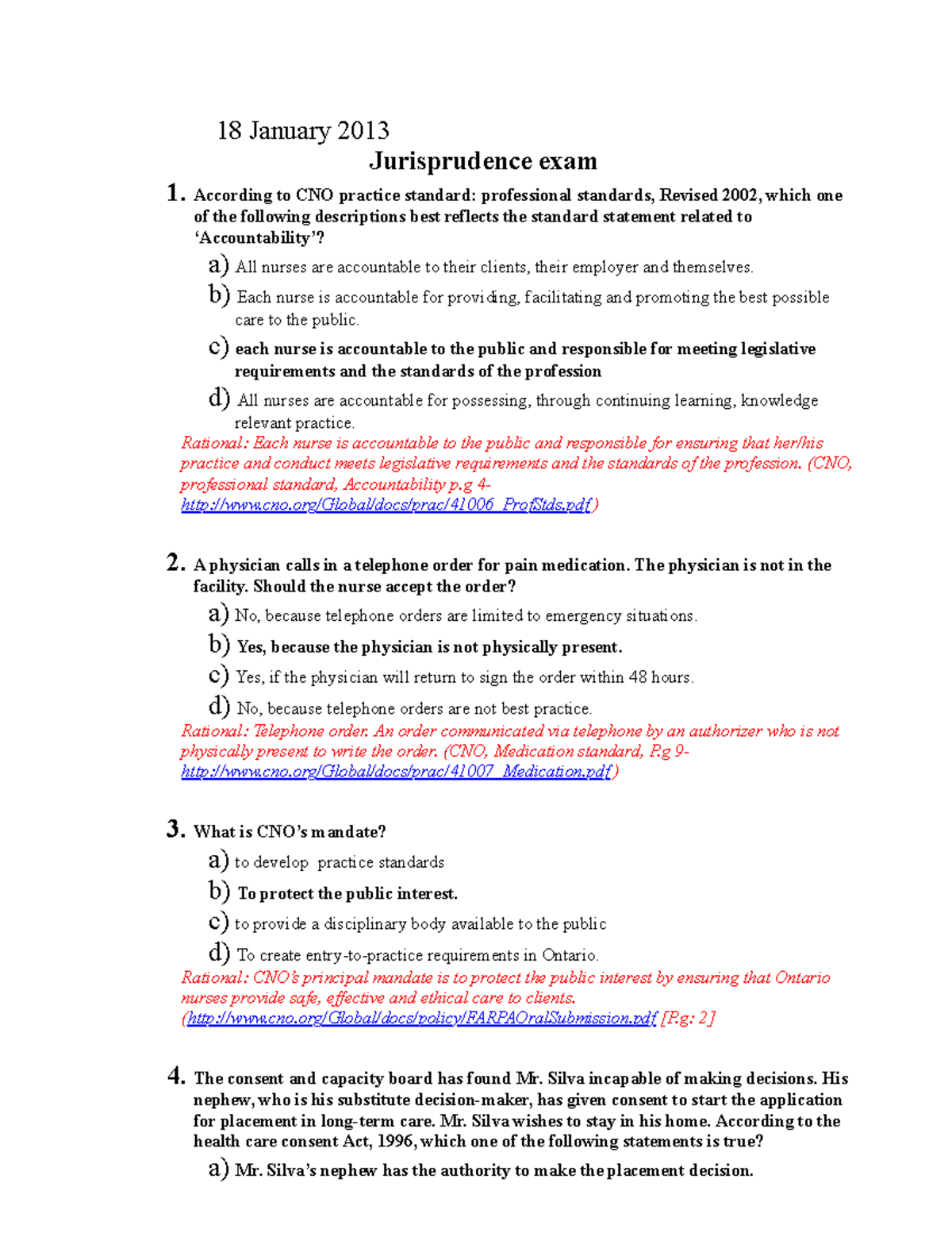 Jurisprudence exam- docx 1 - 18 January 2013 Jurisprudence exam 1 ...