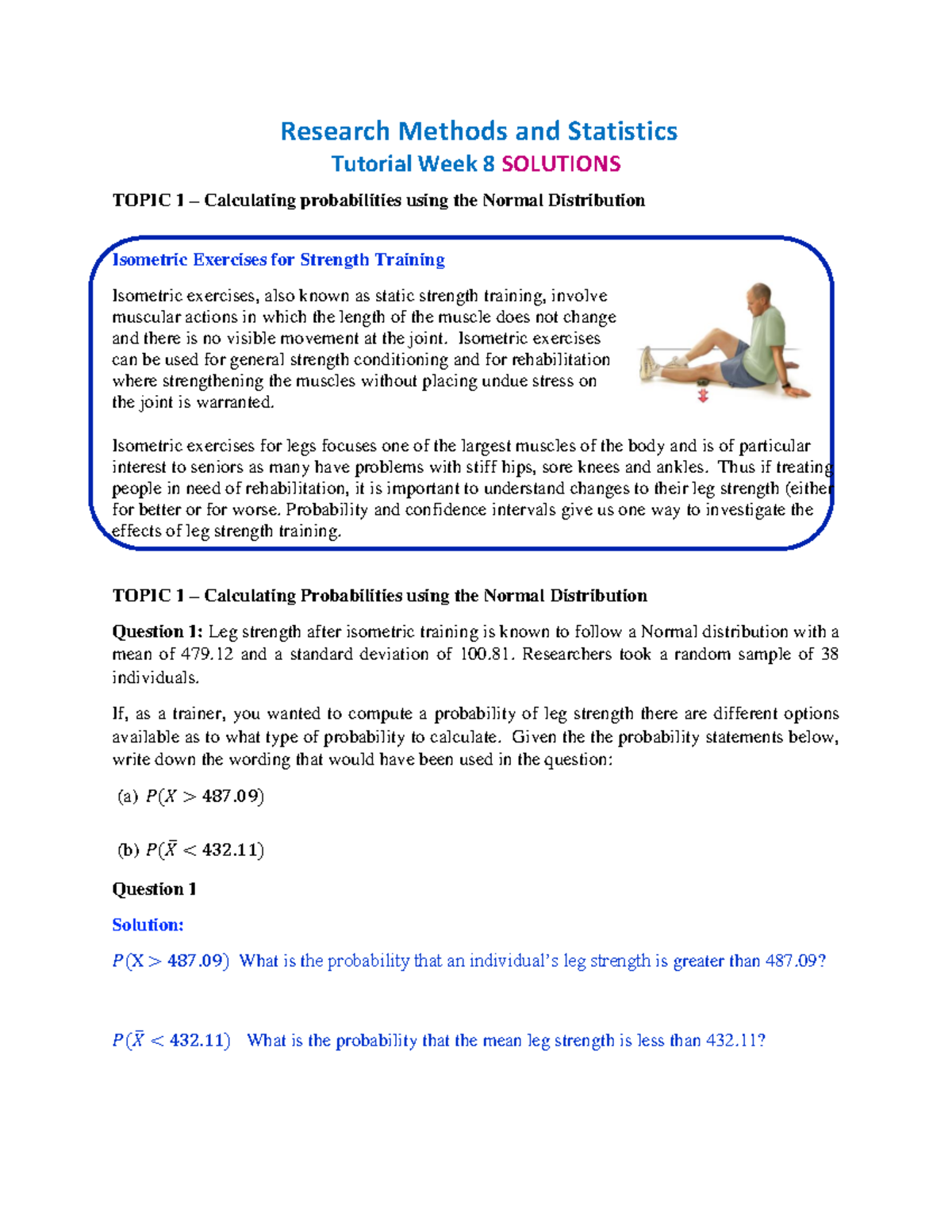 Week8Tutorial Questions Solutions - Research Methods and Statistics ...