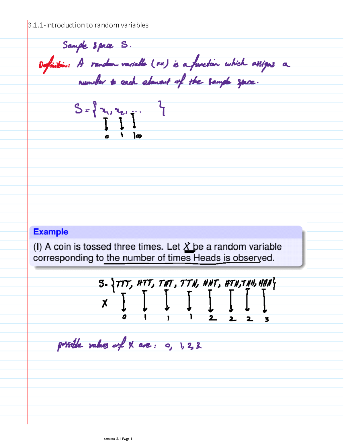 Introduction to random variables - Mathematics 1228A/B - 3.1-Introduction to random variables ...