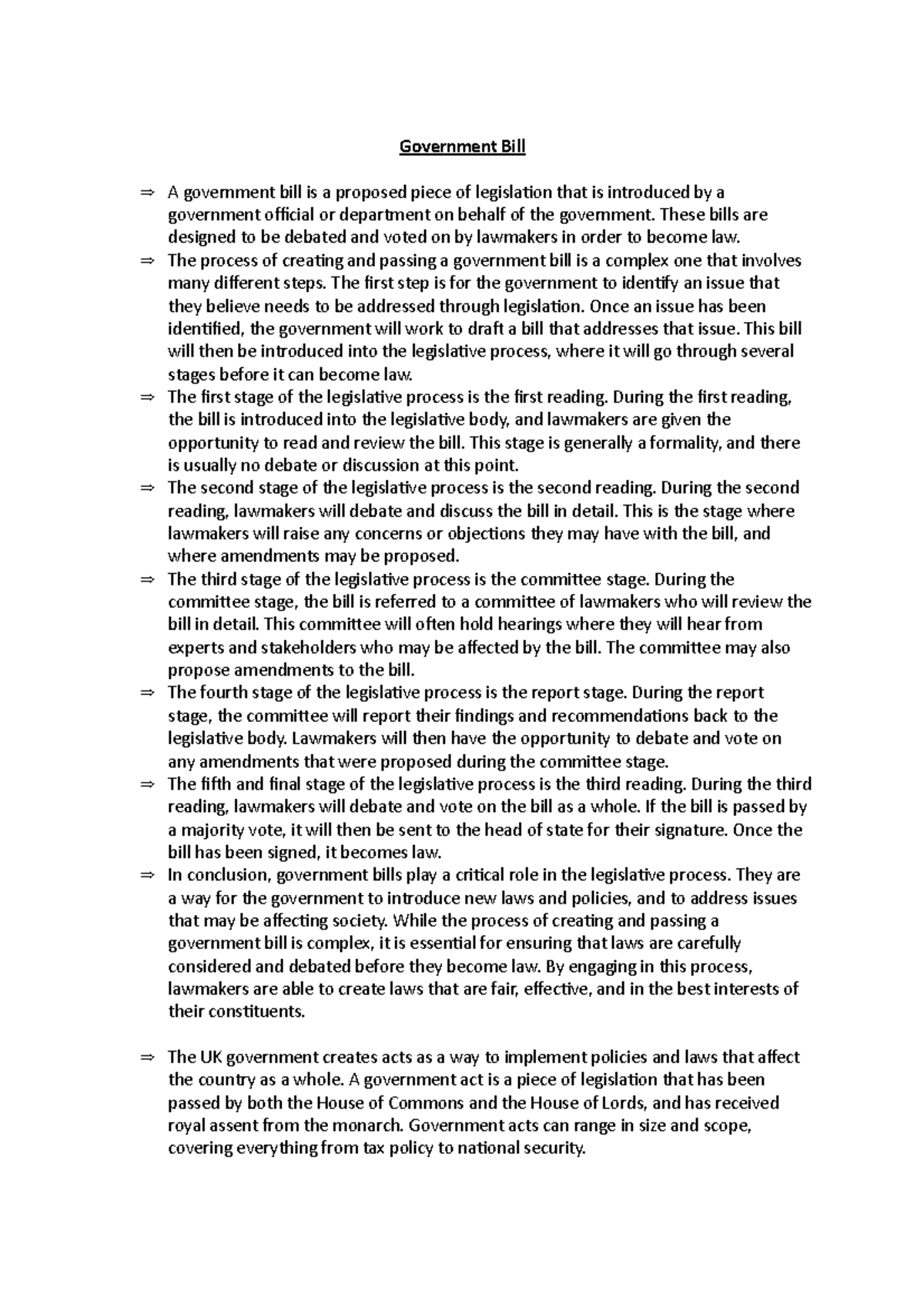 Government Bill - n/a - Government Bill A government bill is a proposed ...