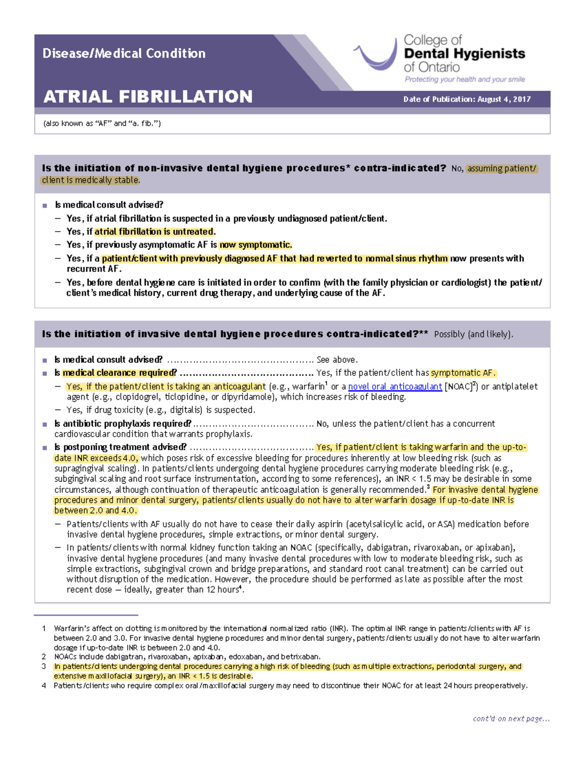 CDHO Factsheet Atrial Fibrillation - Warning: Popup annotation has a ...