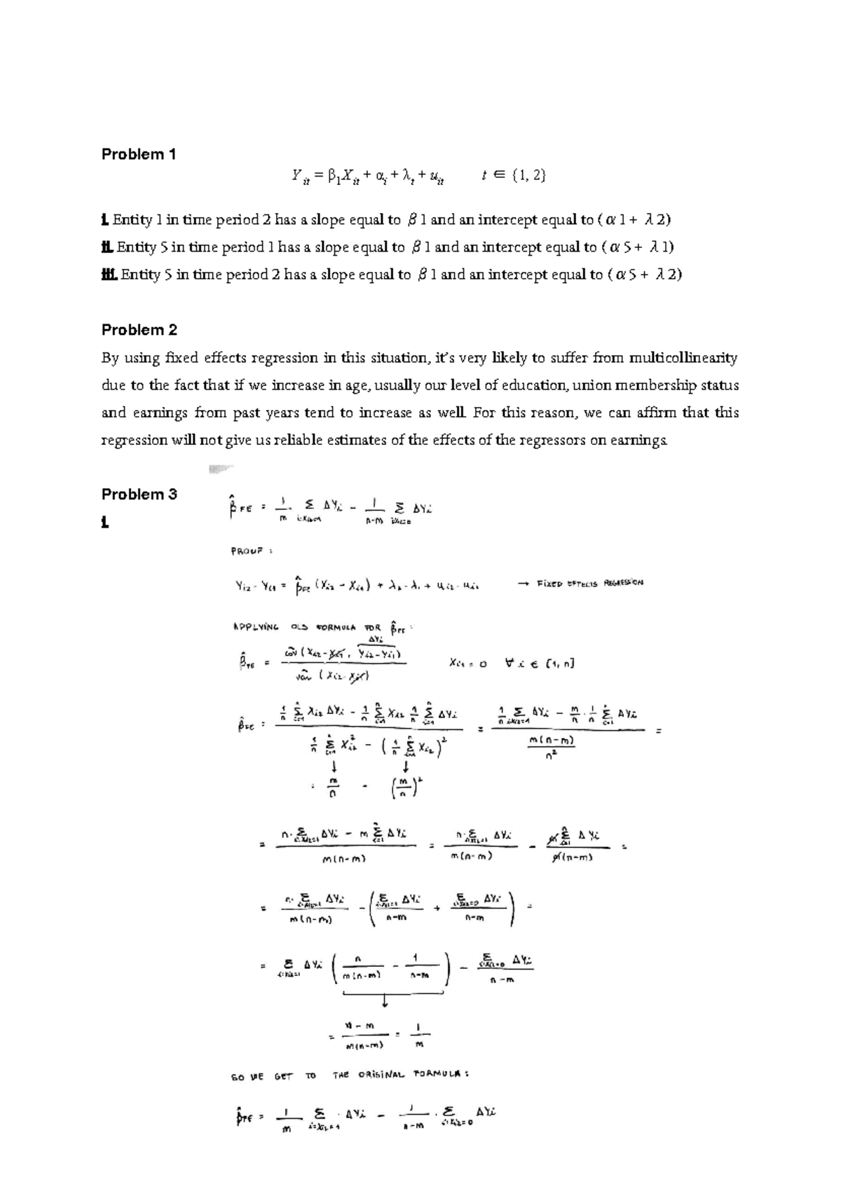 Problem Set 1 Soluciones - Econometrics II - Group 101 . Laura Botezan, Julia Hernández, Mireia ...